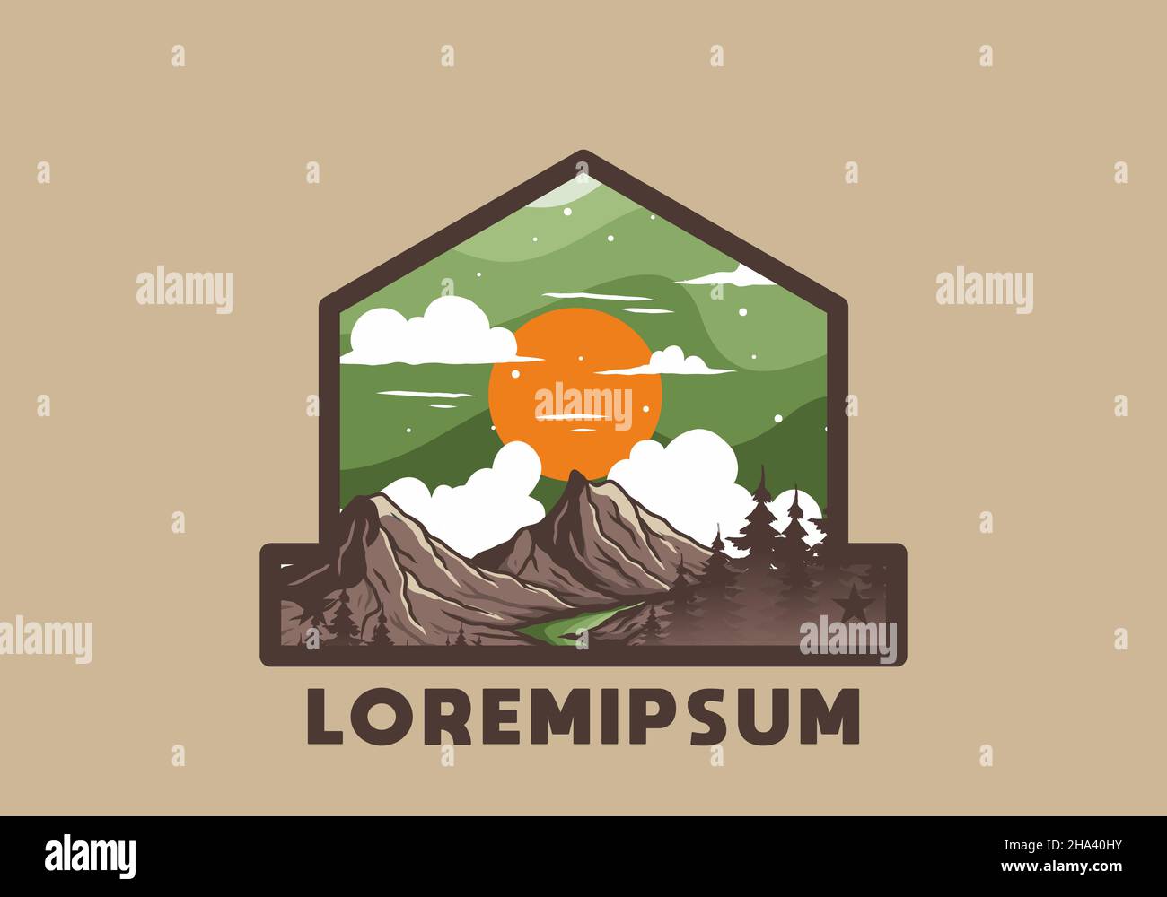 Colorful illustration of mountain graphic design Stock Vector Image ...