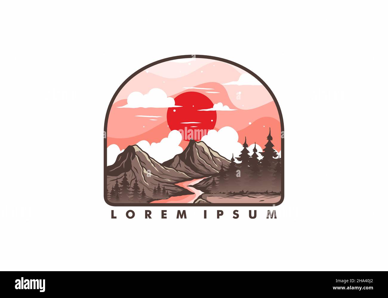 Colorful illustration of mountain graphic design Stock Vector Image ...