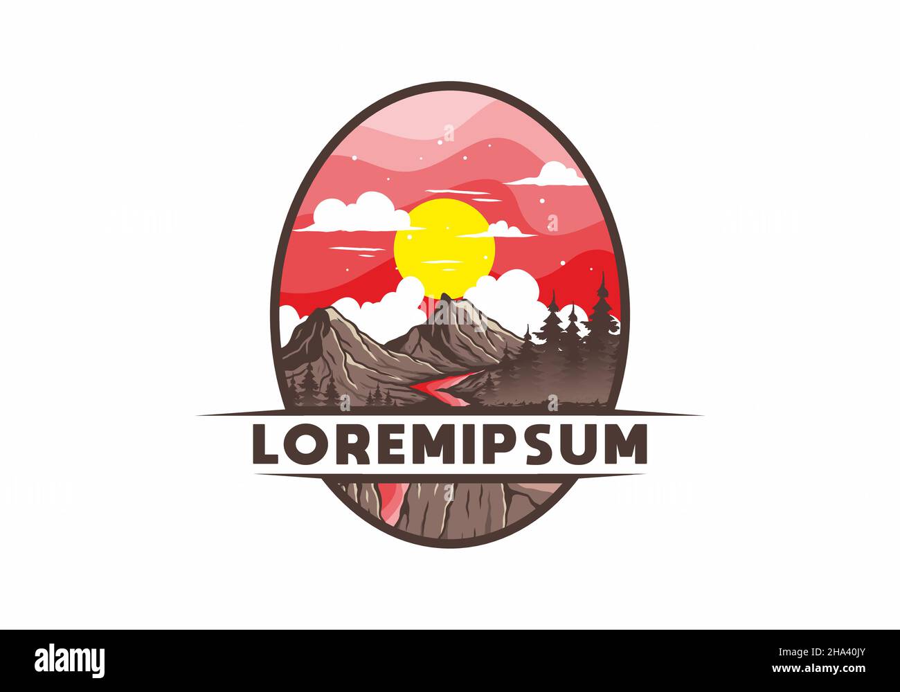 Colorful illustration of mountain graphic design Stock Vector Image ...