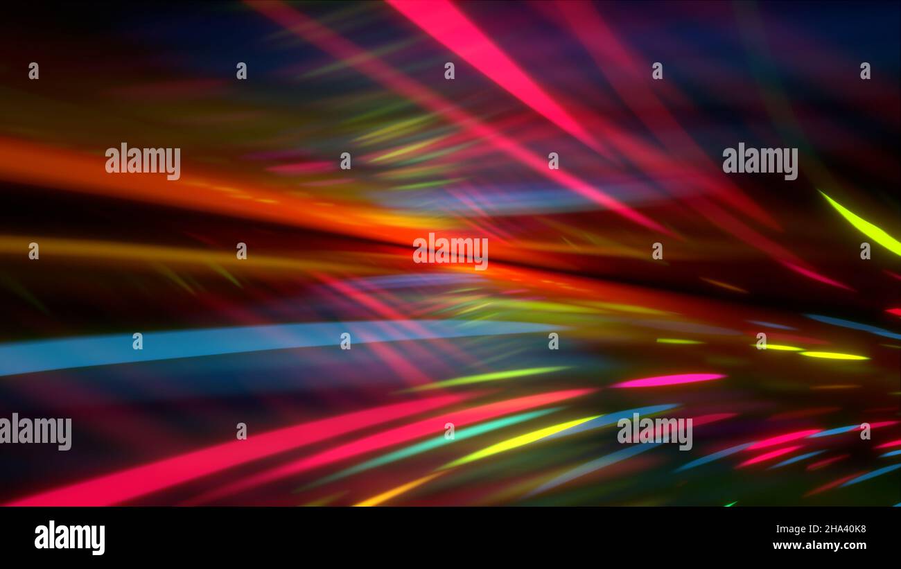 Colorful visual effect with laser lights isolated on a black background ...