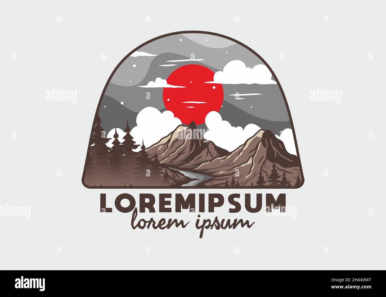 Colorful illustration of mountain graphic design Stock Vector Image ...