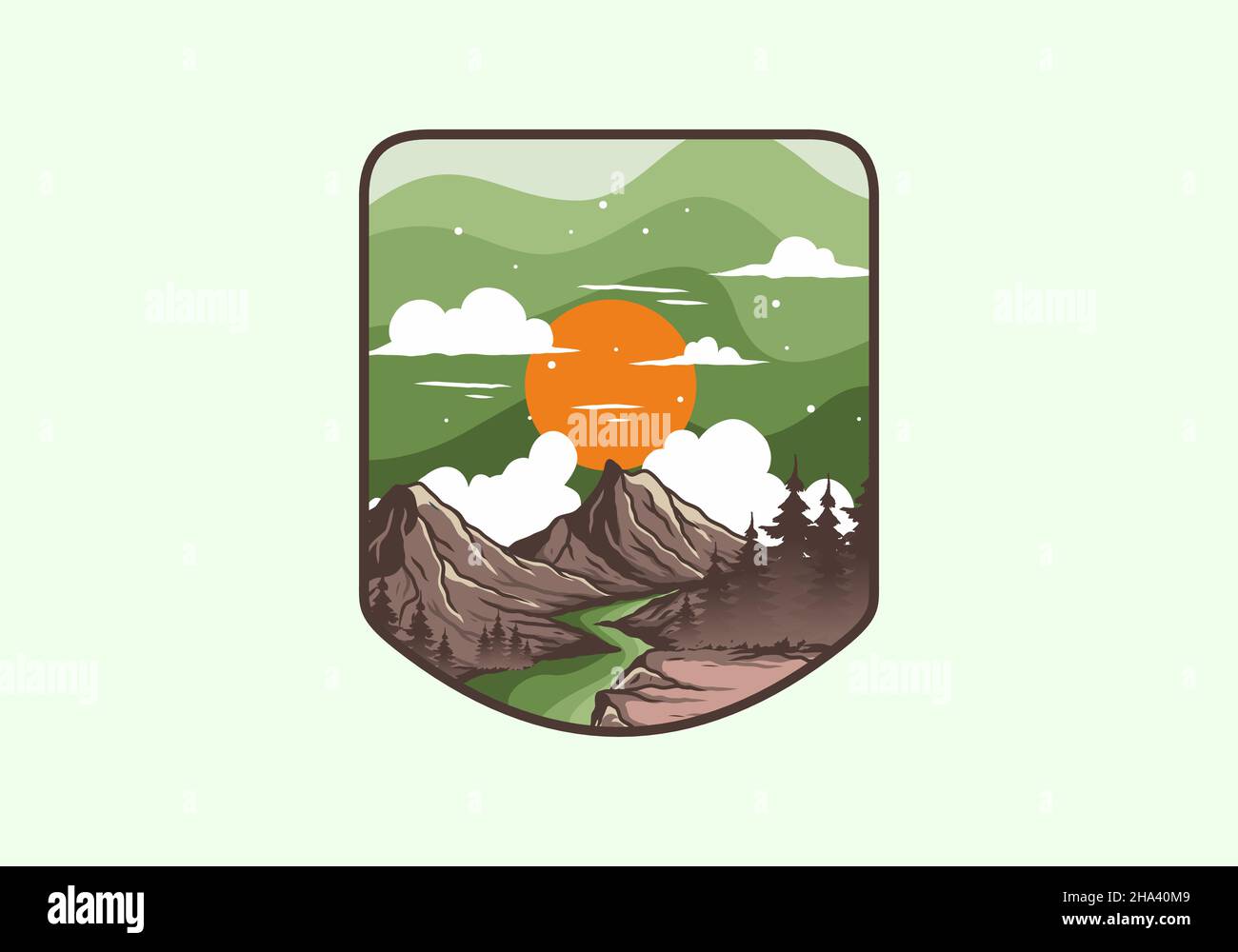 Colorful illustration of mountain graphic design Stock Vector Image ...