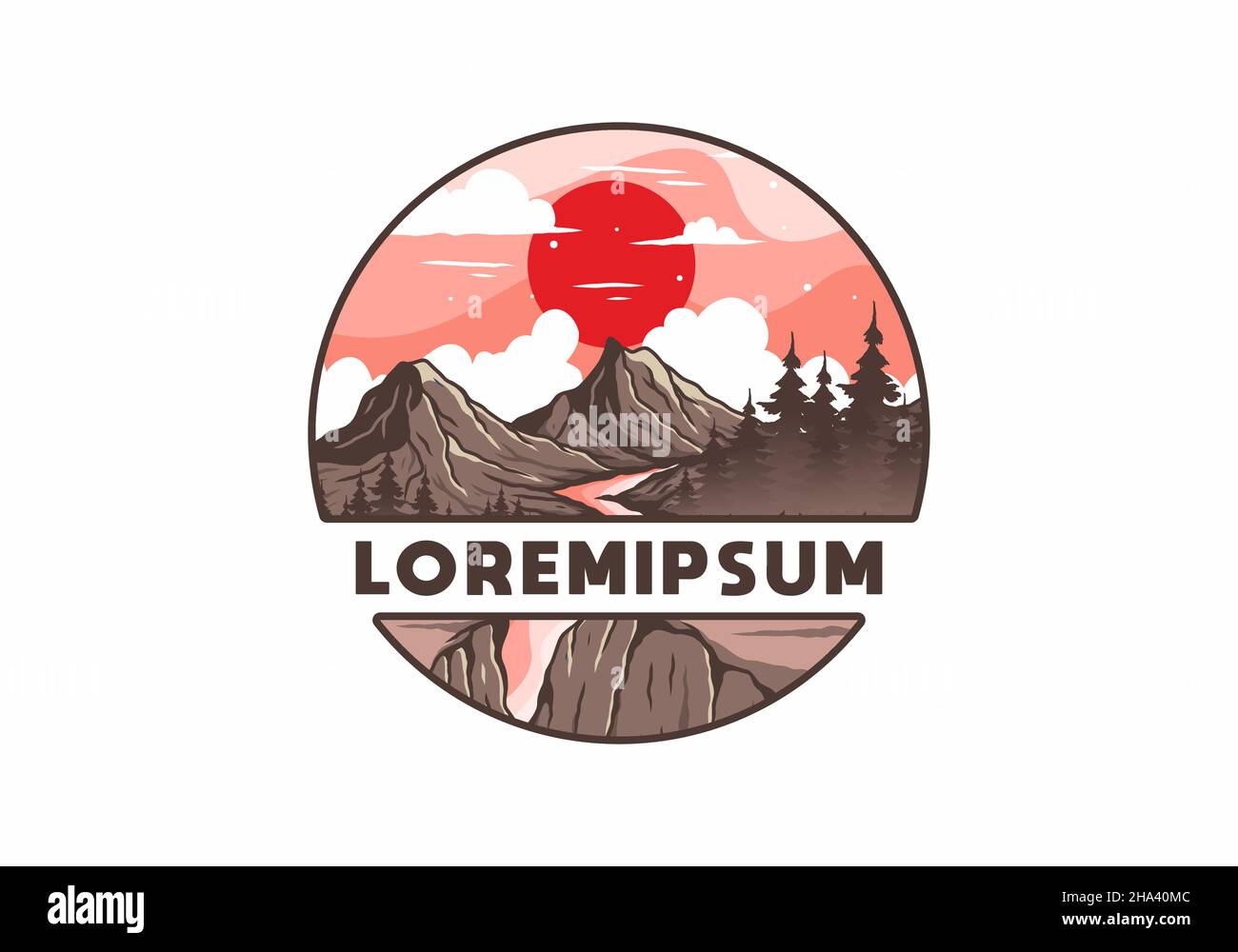 Colorful illustration of mountain graphic design Stock Vector Image ...