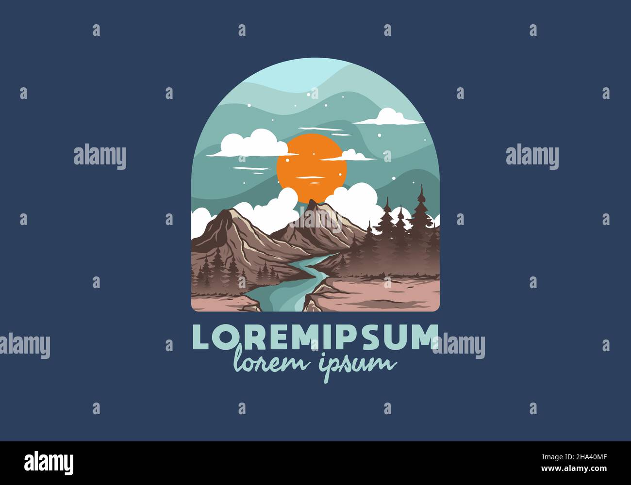 Colorful illustration of mountain graphic design Stock Vector Image ...