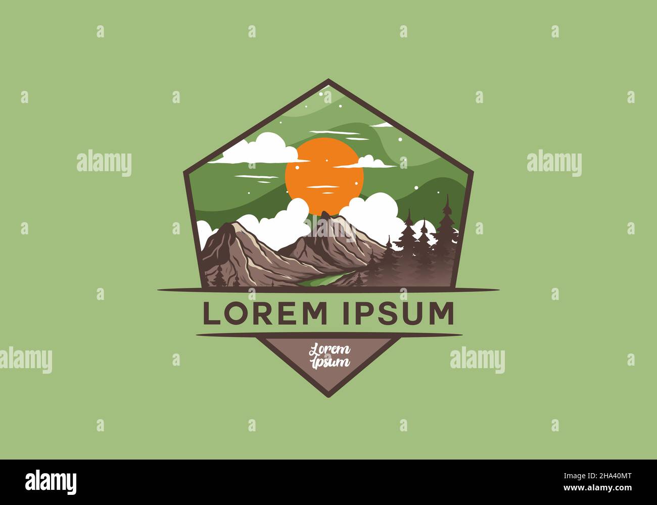 Colorful illustration of mountain graphic design Stock Vector Image ...