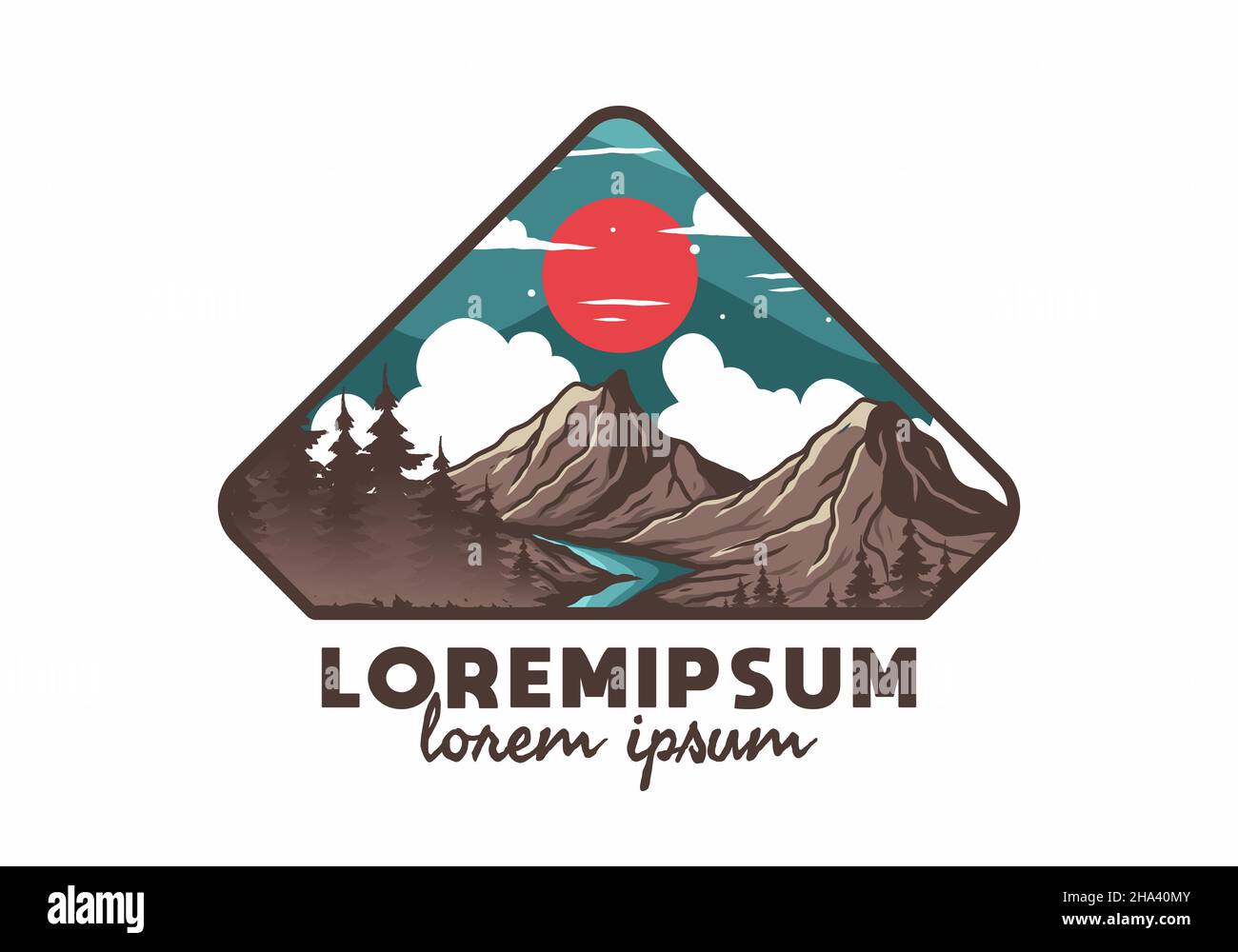 Colorful illustration of mountain graphic design Stock Vector Image ...