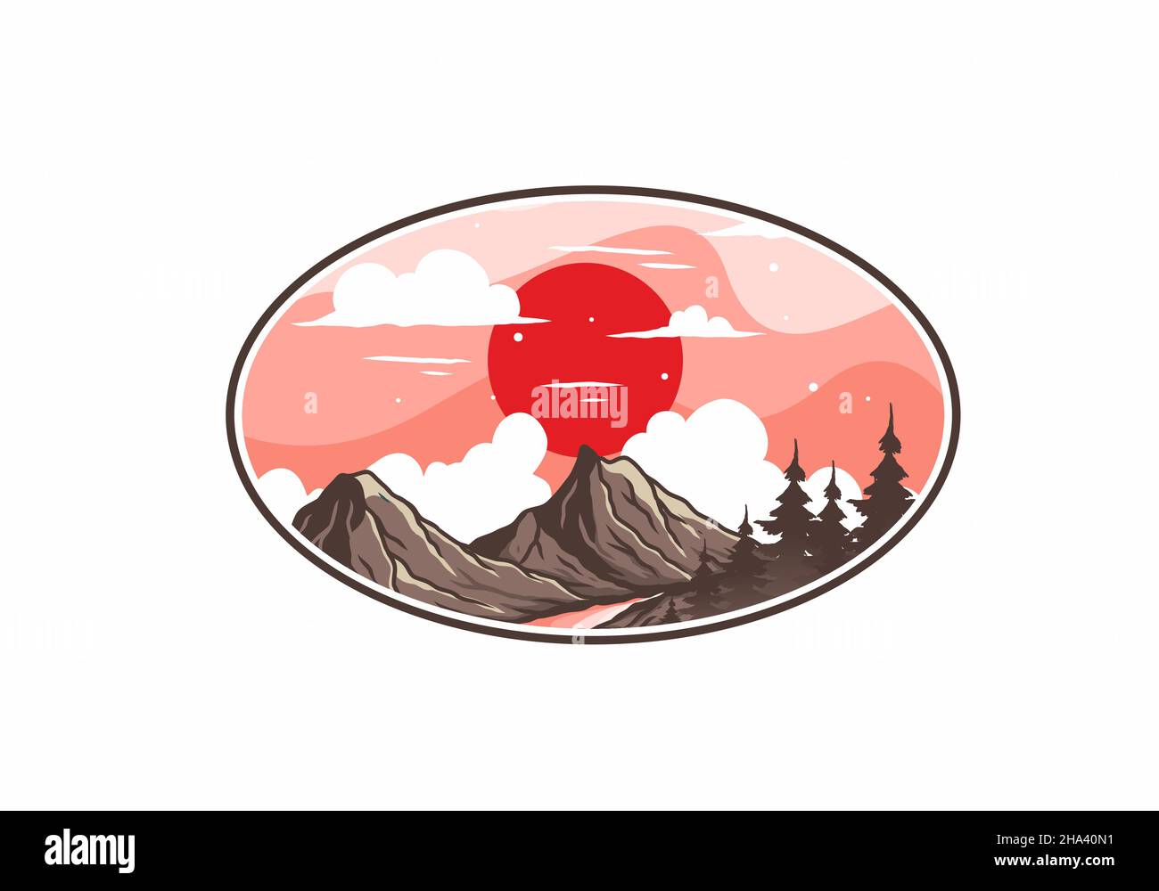 Colorful illustration of mountain graphic design Stock Vector Image ...