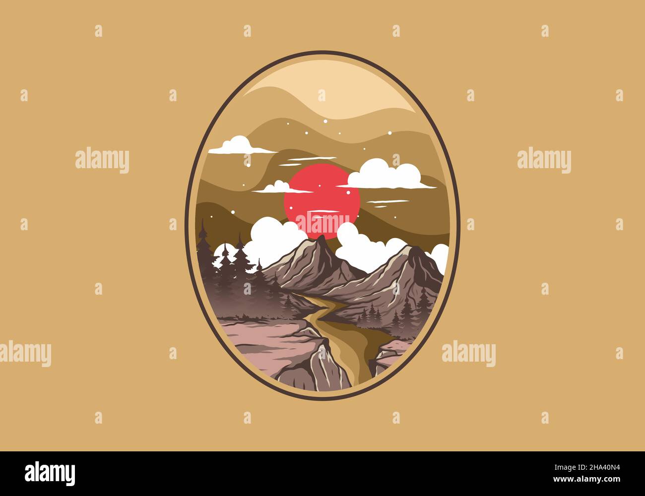 Colorful illustration of mountain graphic design Stock Vector Image ...