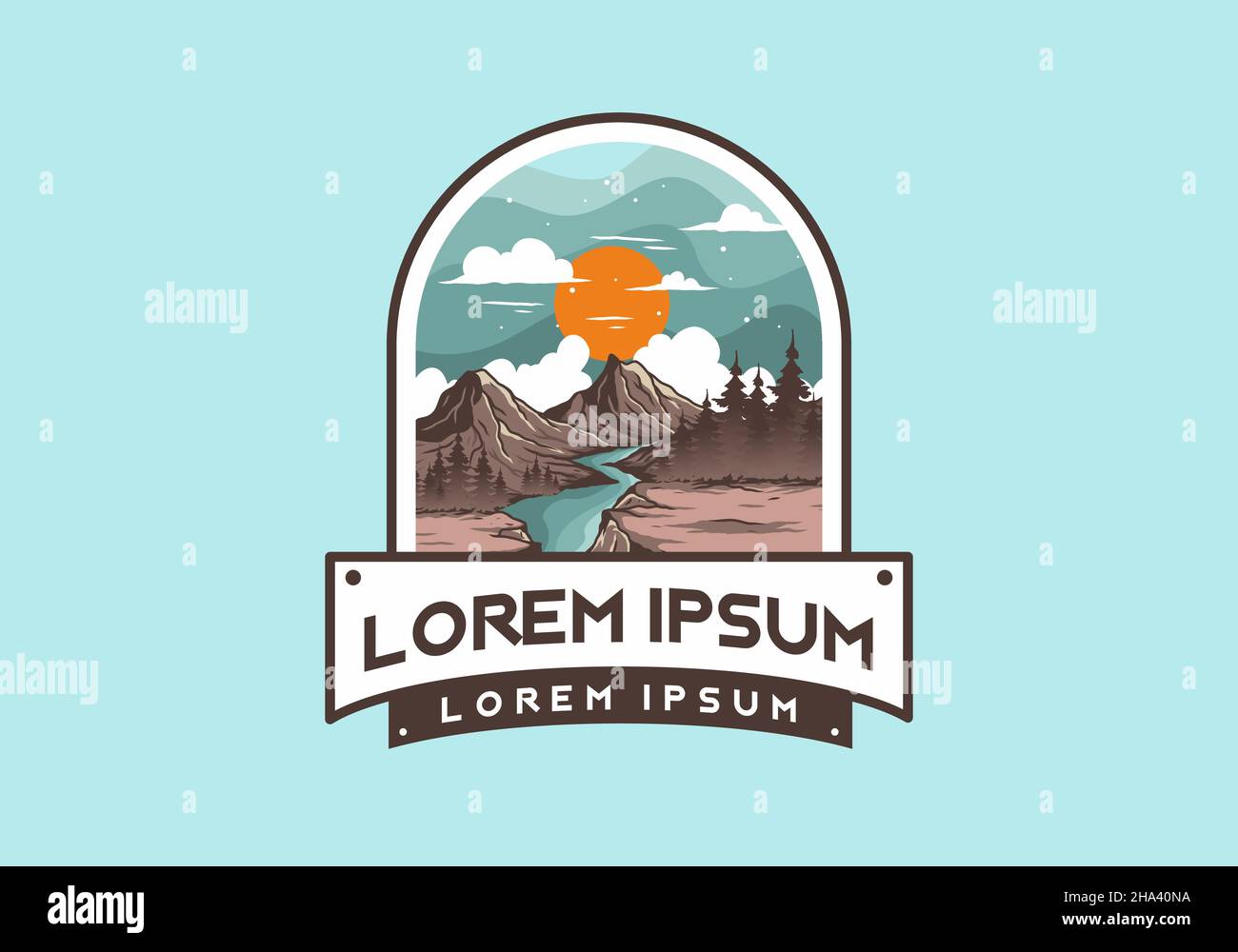 Colorful illustration of mountain graphic design Stock Vector Image ...