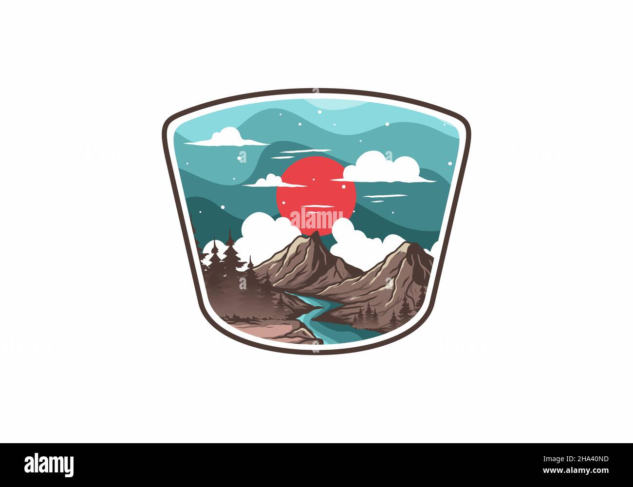 Colorful illustration of mountain graphic design Stock Vector Image ...