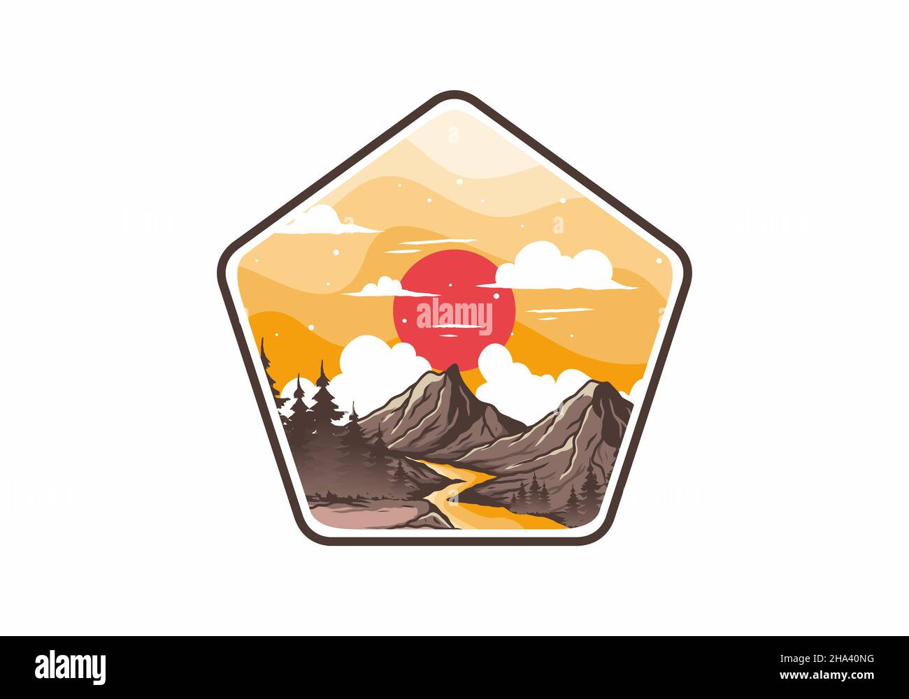 Colorful illustration of mountain graphic design Stock Vector Image ...