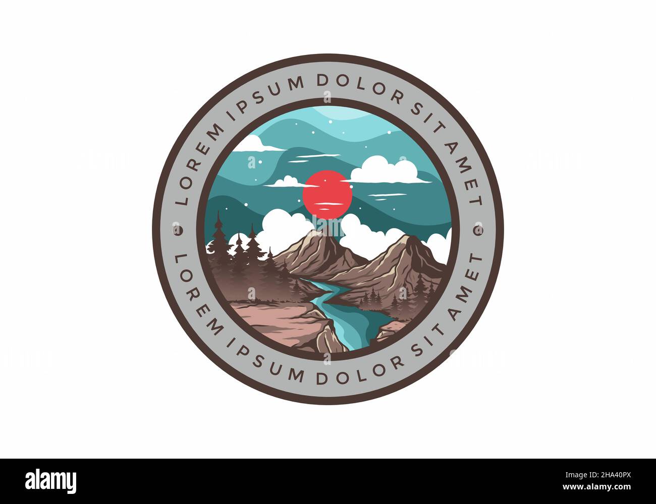 Colorful illustration of mountain graphic design Stock Vector Image ...