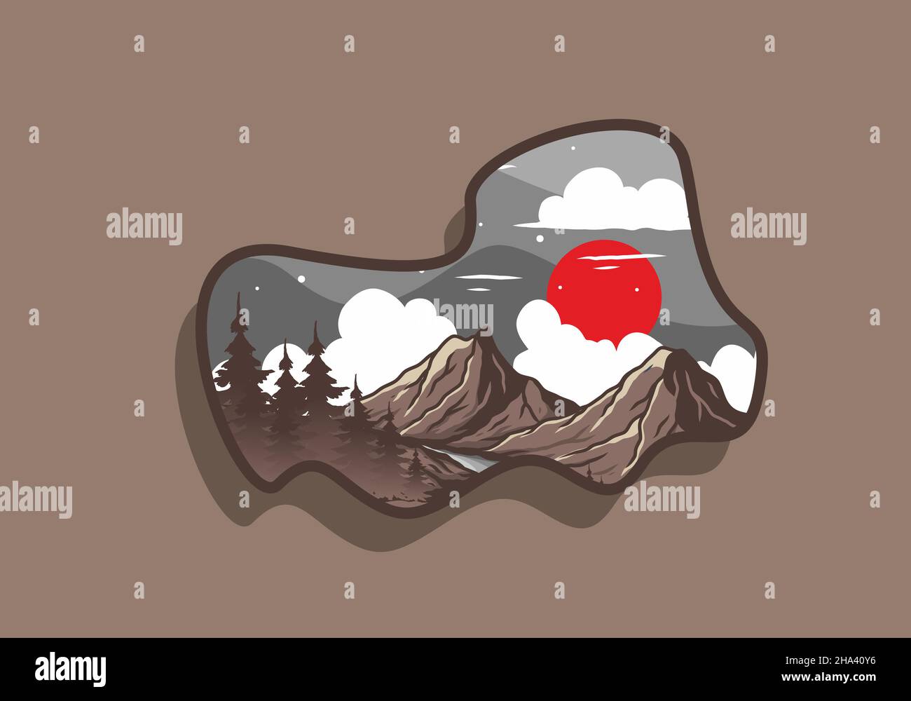 Colorful illustration of mountain graphic design Stock Vector Image ...