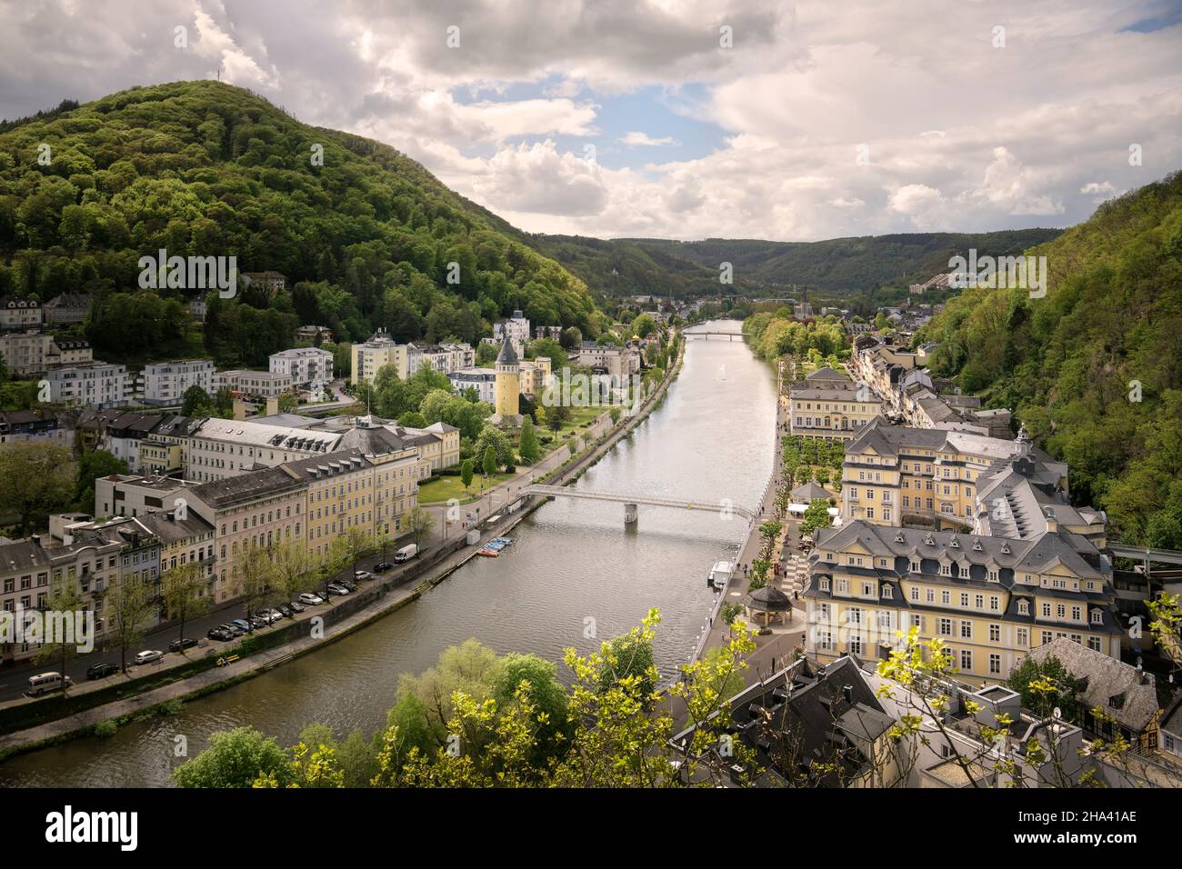 Panorama of the spa town of Bad Ems, UNESCO World Heritage Site 'Major ...