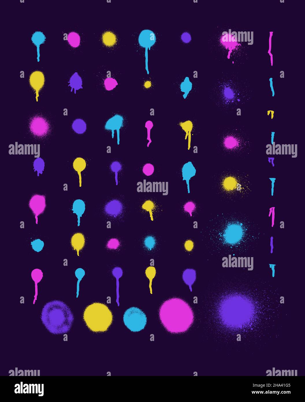 Graffiti spray dots and lines. splatter paint spray and smudge effect ...