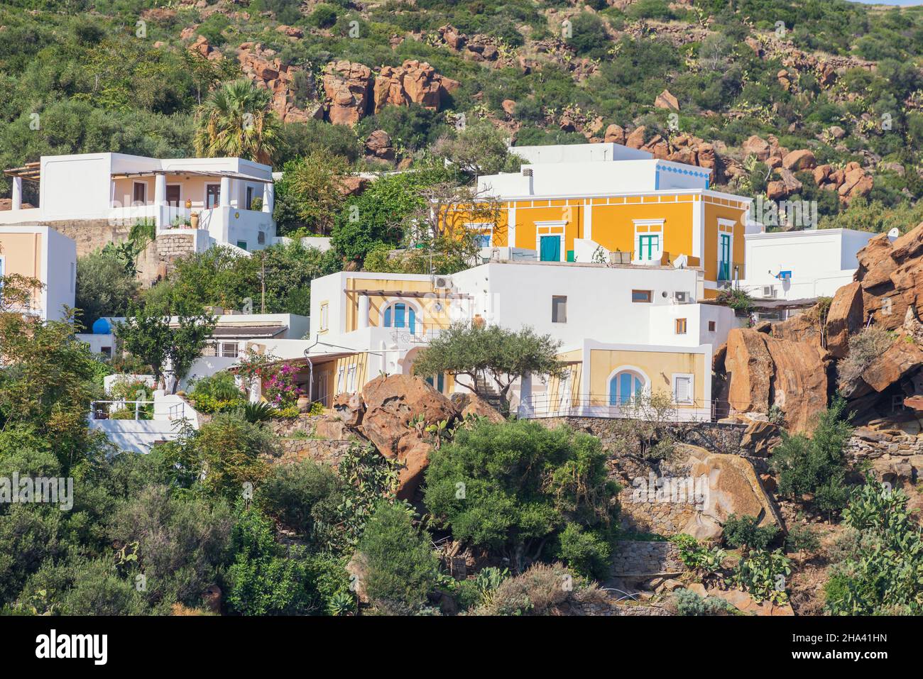 View of Panarea island from the sea, Panarea, Aeolian Islands, Sicily ...