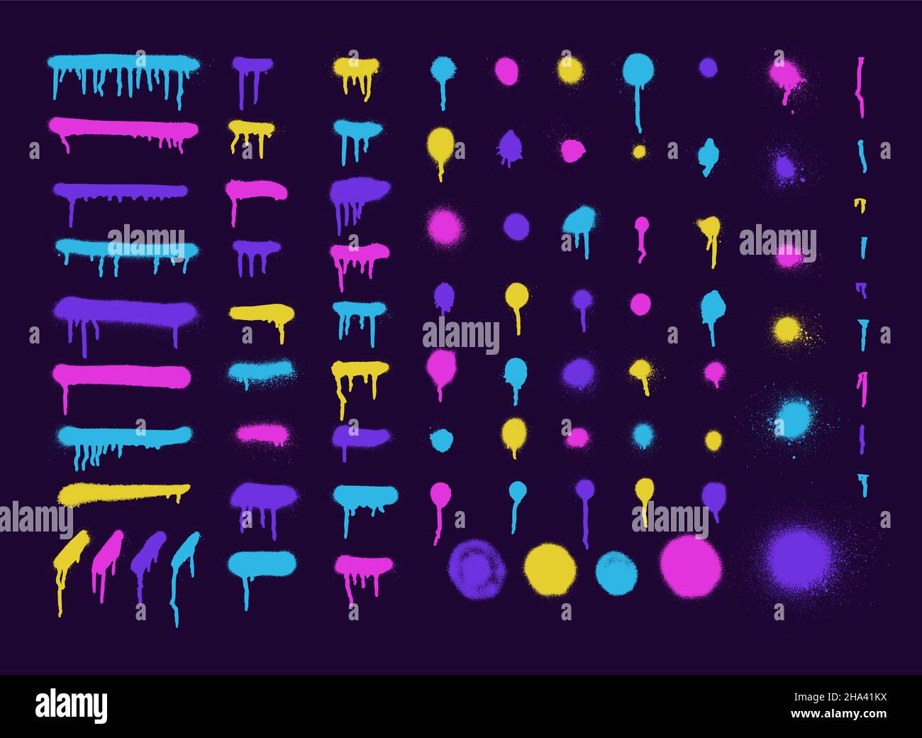 Graffiti spray dots and lines. splatter paint spray and smudge effect ...