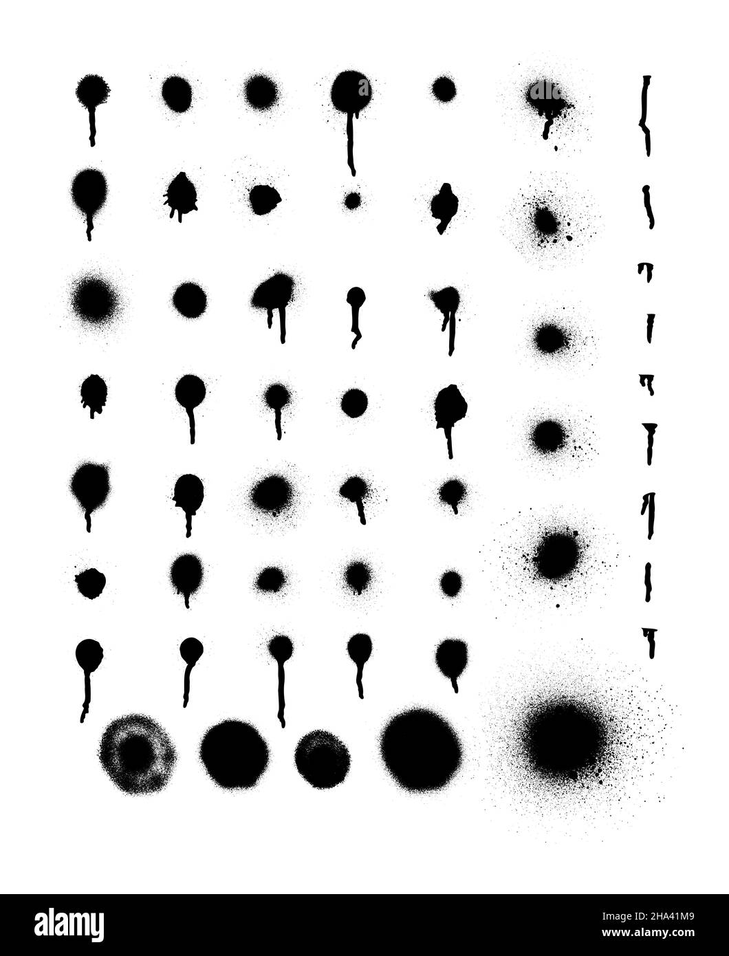 Graffiti spray dots and lines. splatter paint spray and smudge effect ...