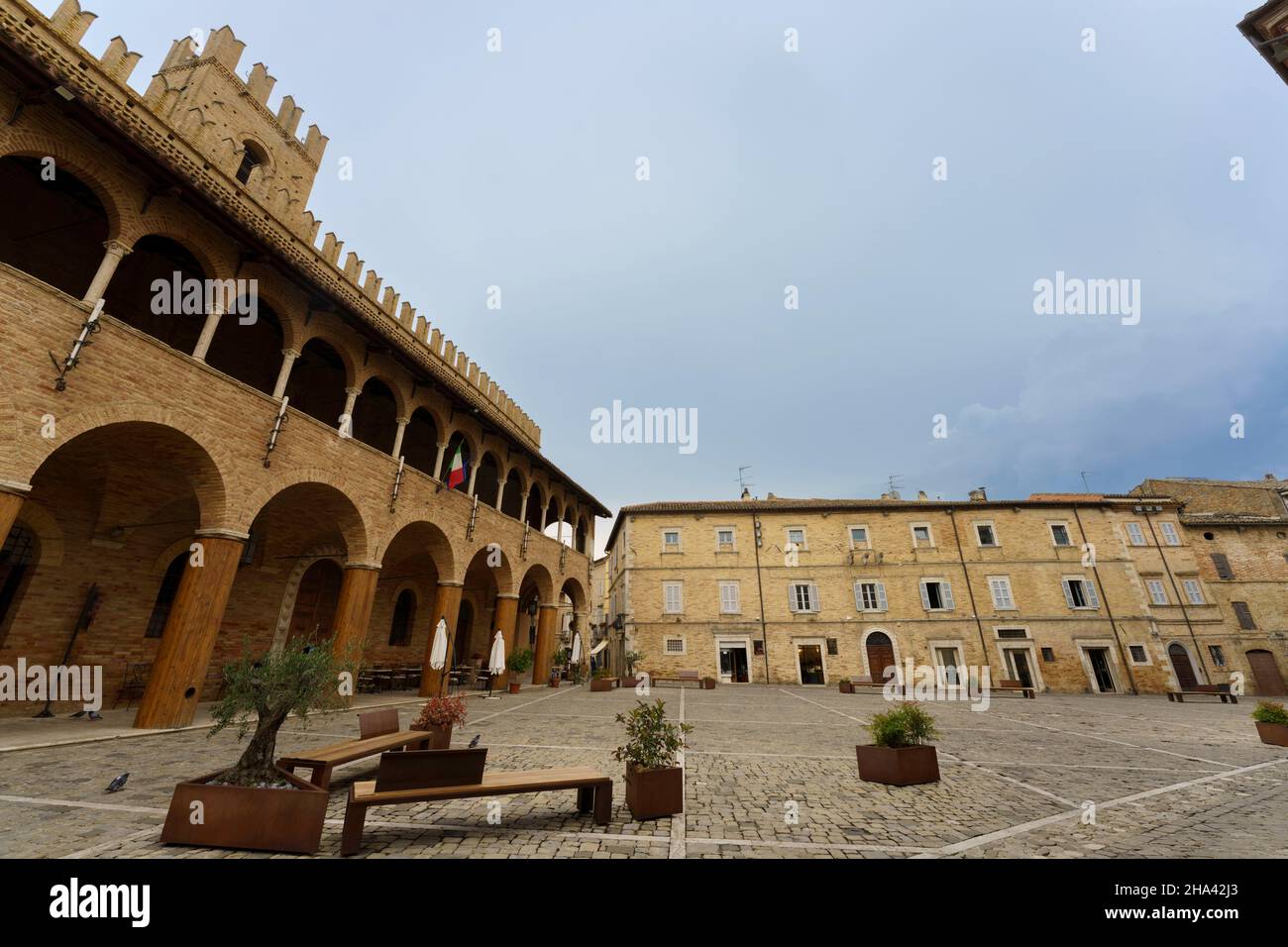 Offida, historic town in the Ascoli Piceno province, Marche, Italy. The ...