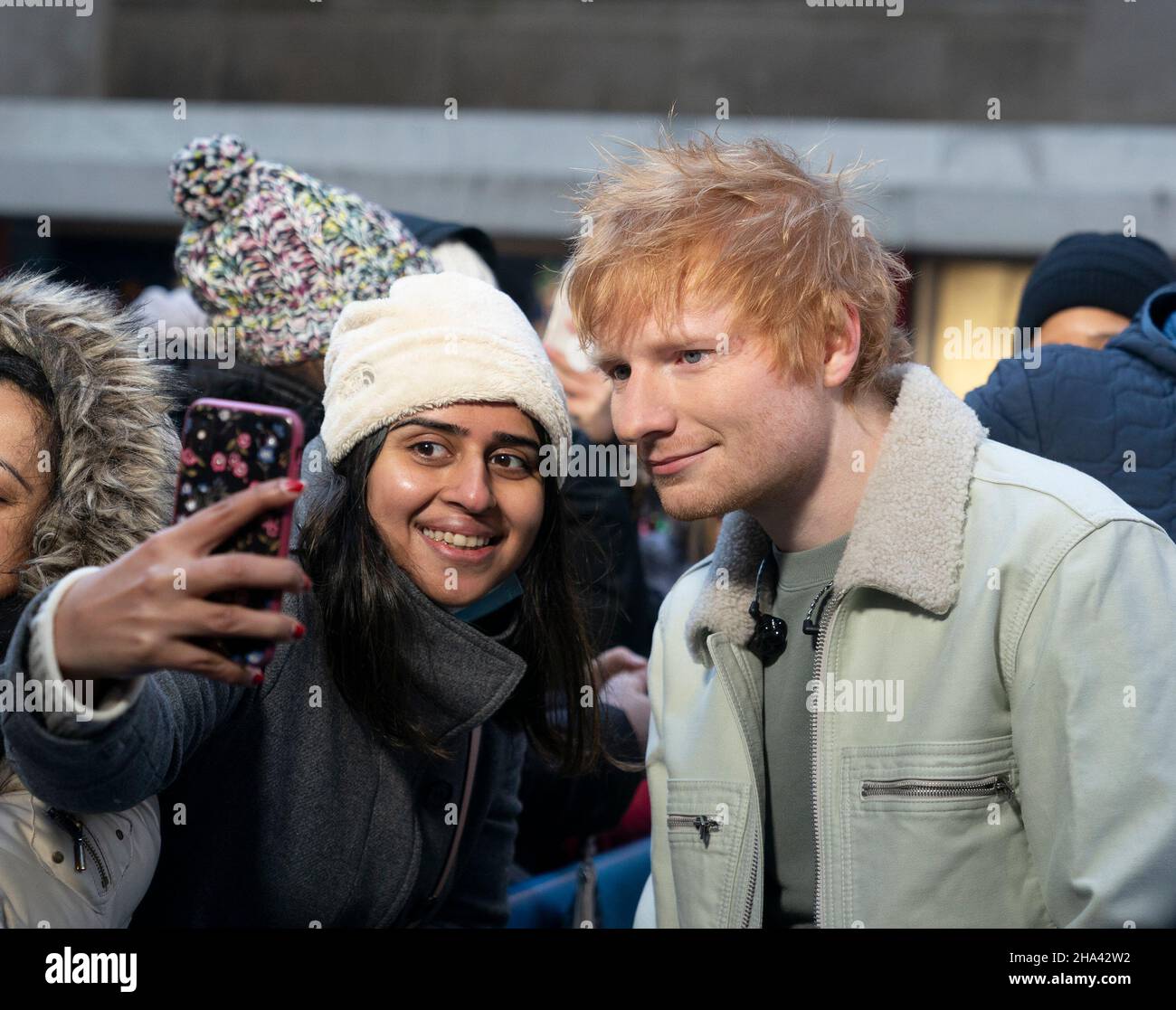 Ed Sheeran interacts with fans during performing live on TODAY show at ...