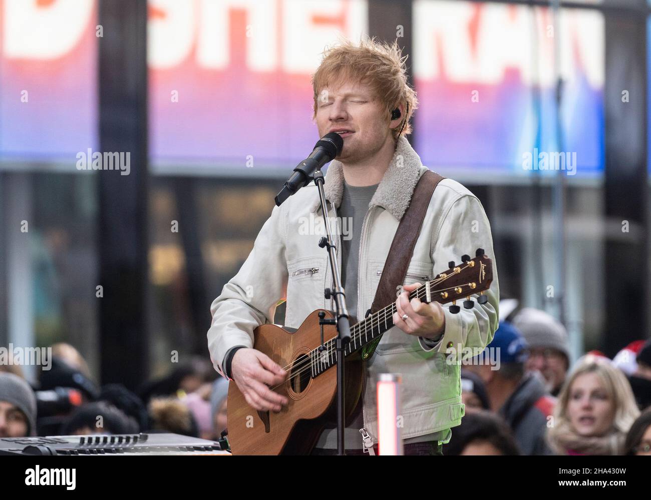 Ed Sheeran performing live on TODAY show at NBC on Rockefeller Center ...