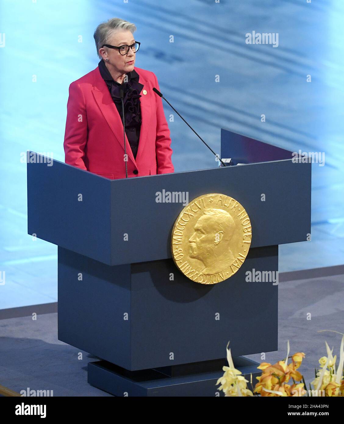 Oslo, Norway. 10th Dec, 2021. Norwegian leader of the Nobel committee ...