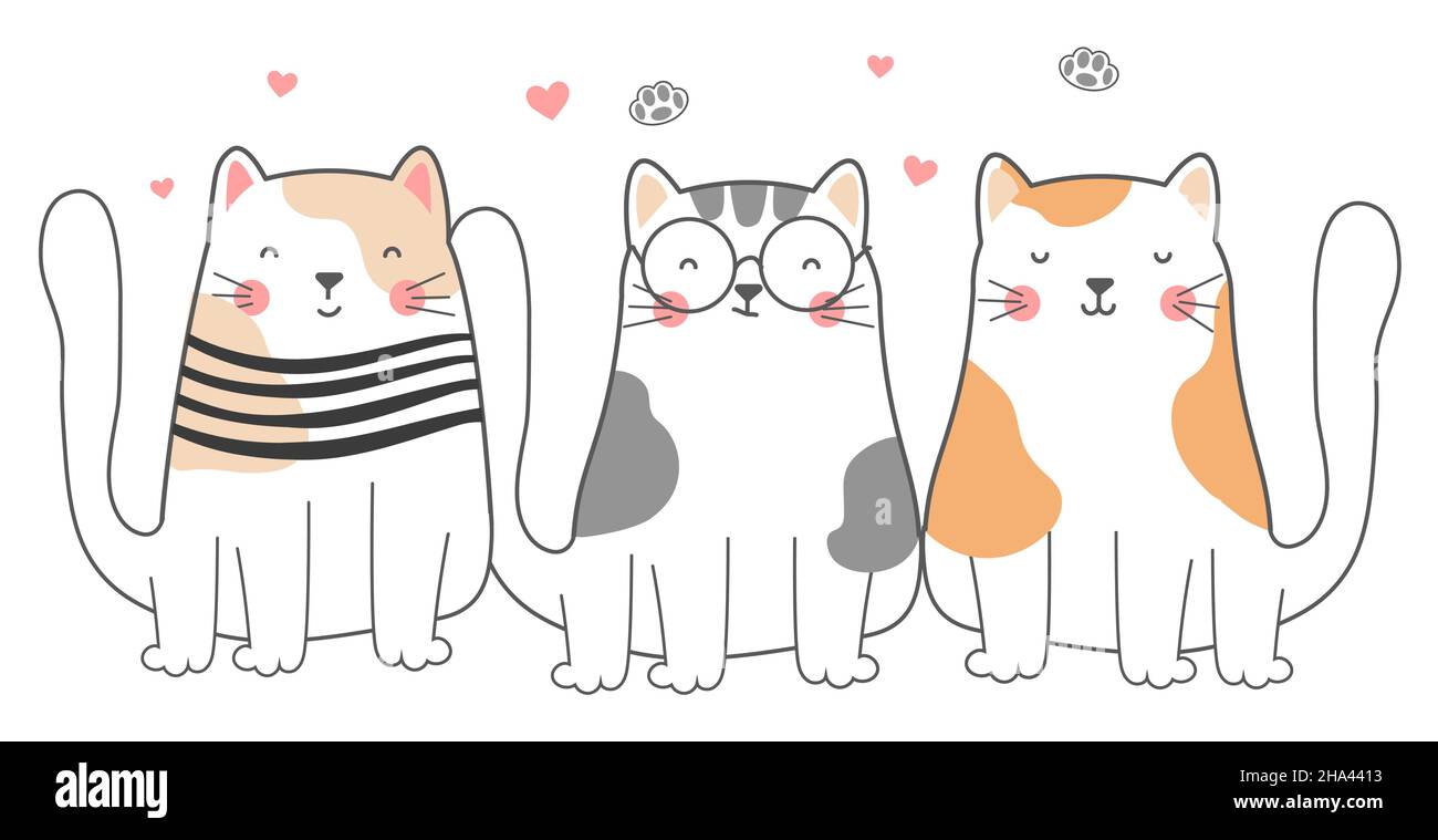 Cute cats collection Stock Vector Image & Art - Alamy