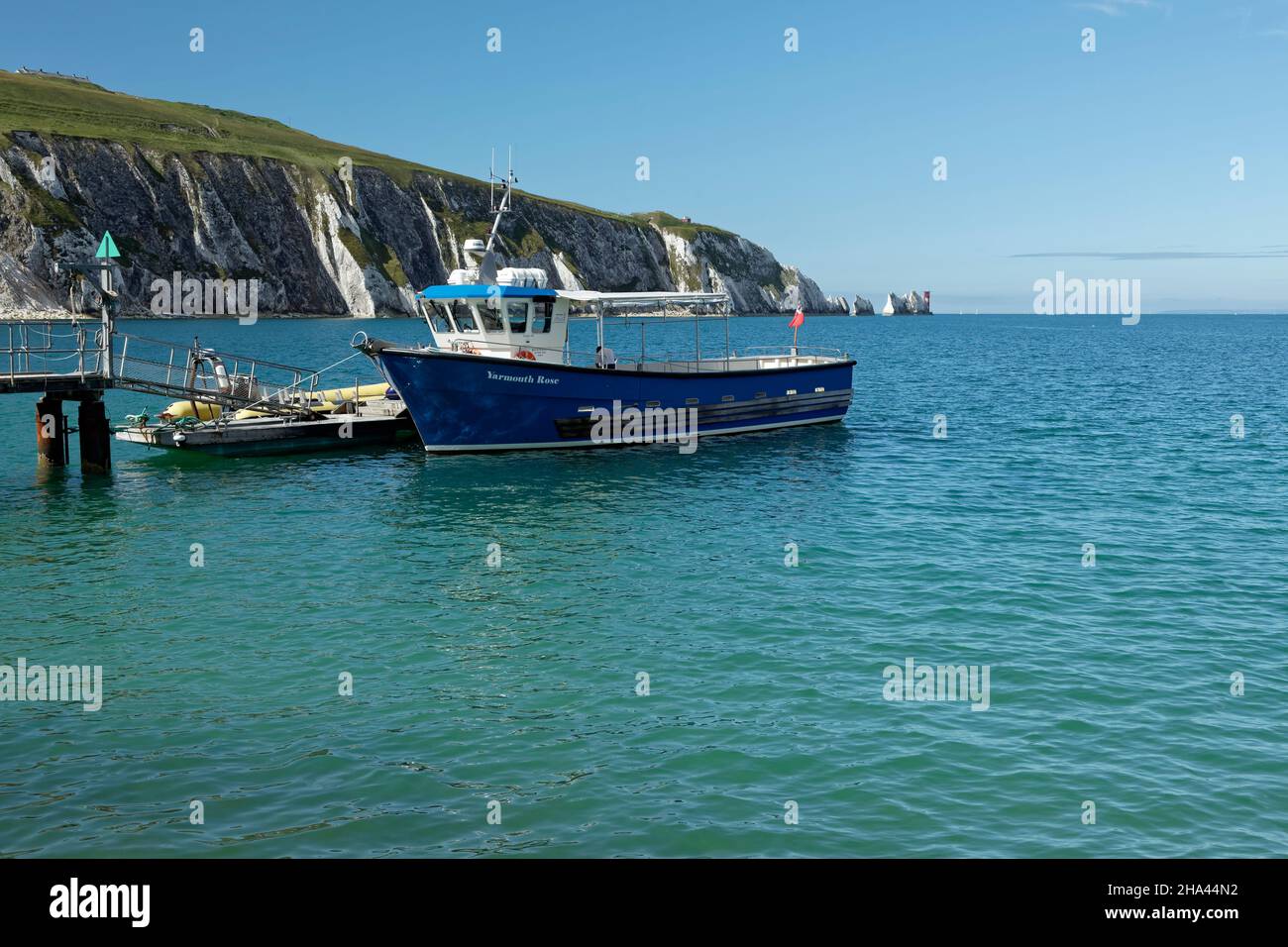 Tourist boat The Yarmouth Rose that provides trips out to the needles ...