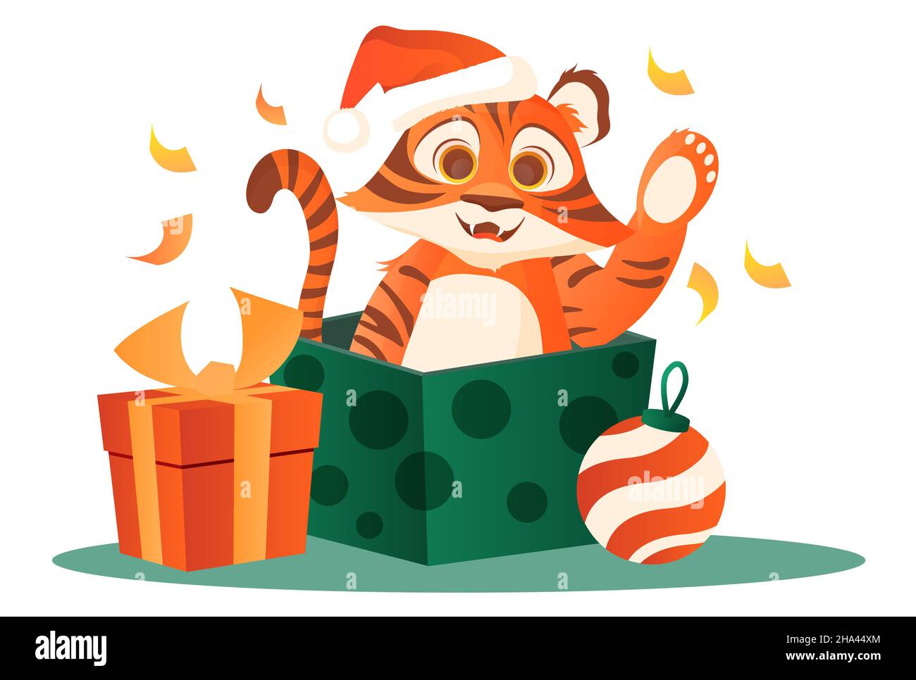 Cute tiger gift box Cut Out Stock Images & Pictures - Alamy
