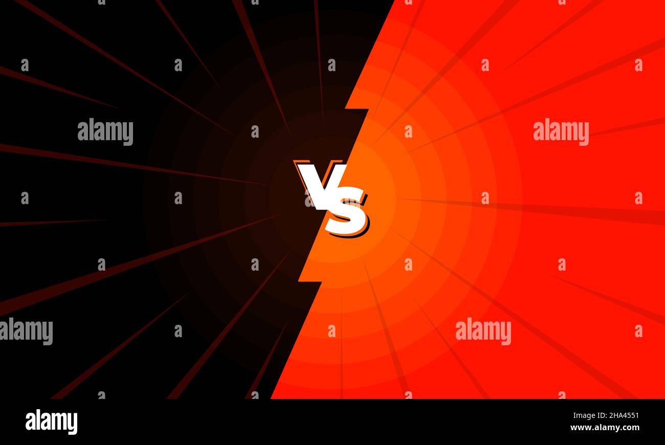 VS versus battle black and red screen. Game competition background ...