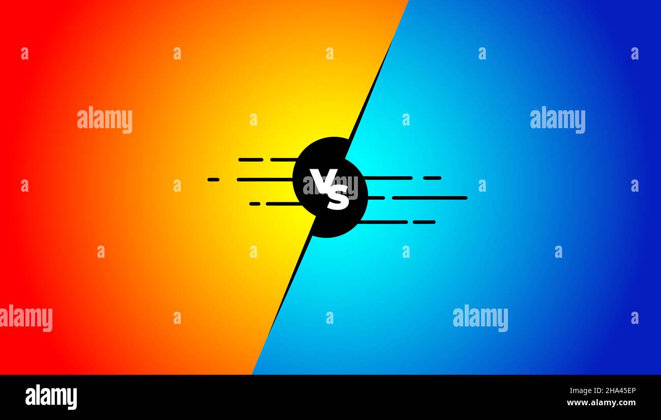 VS letters for sports match competition. Versus battle screen. Game ...