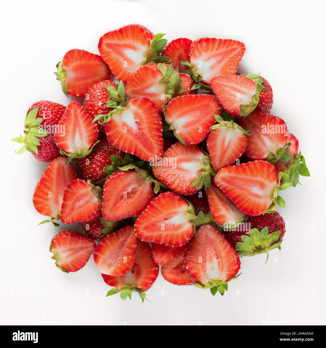 bunch of ripe strawberries isolated on white background Stock Photo - Alamy