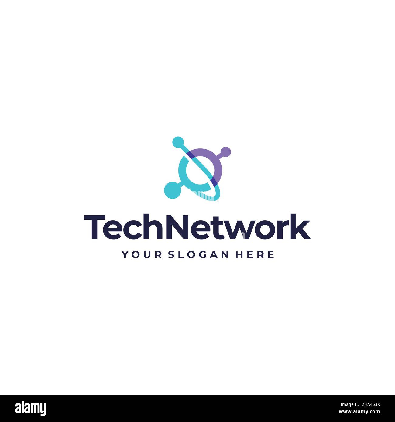 Modern flat colorful TECHNETWORK logo design Stock Vector Image & Art ...