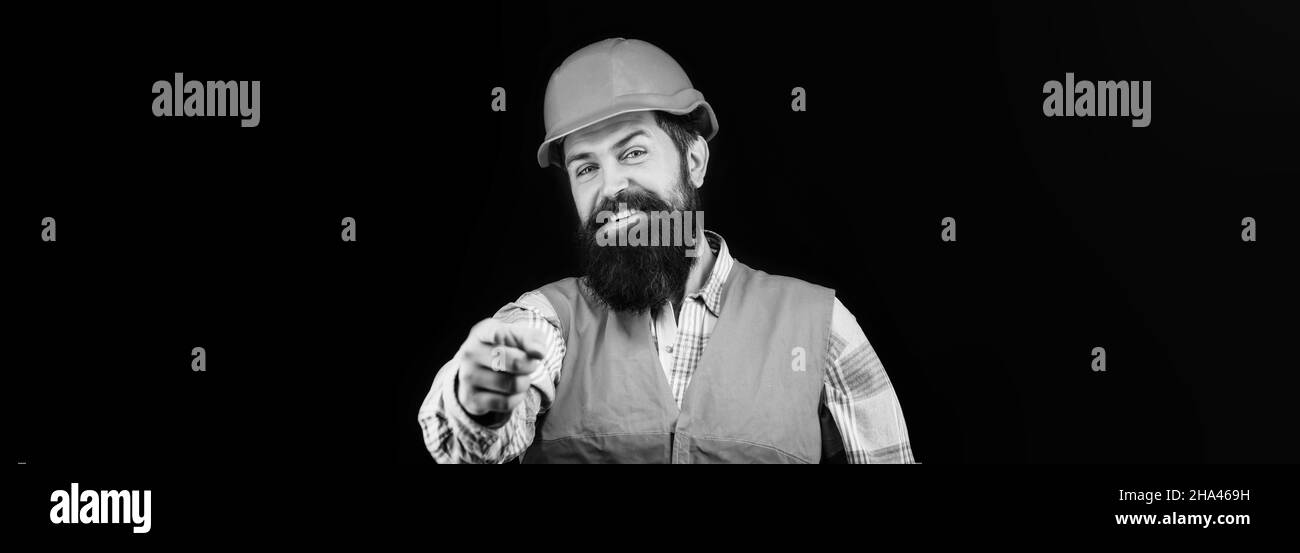 Man builders, industry. Builder in hard hat, foreman or repairman in ...