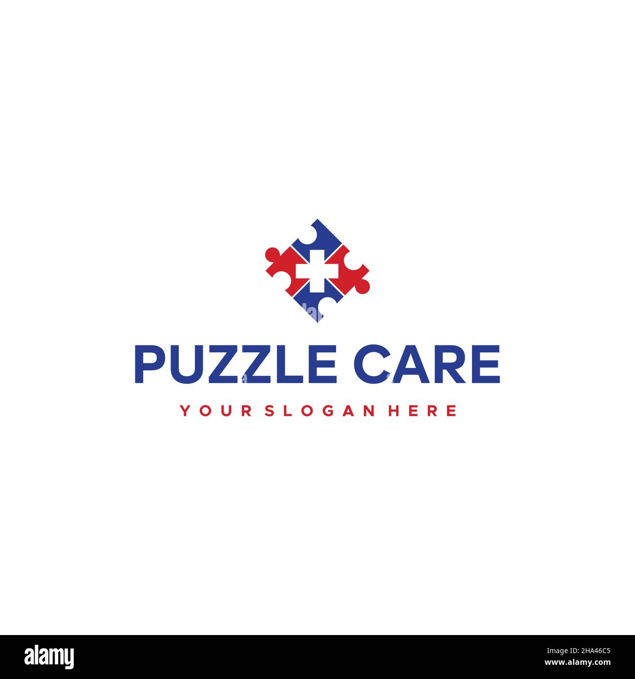 Modern flat colorful PUZZLE CARE logo design Stock Vector Image & Art ...