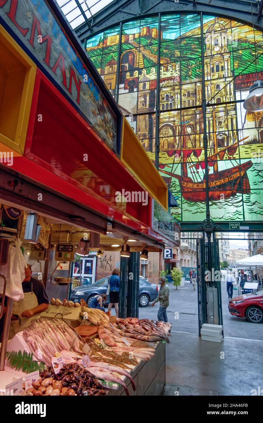 Mercado Central de Atarazanas, traditional market hall with a large ...
