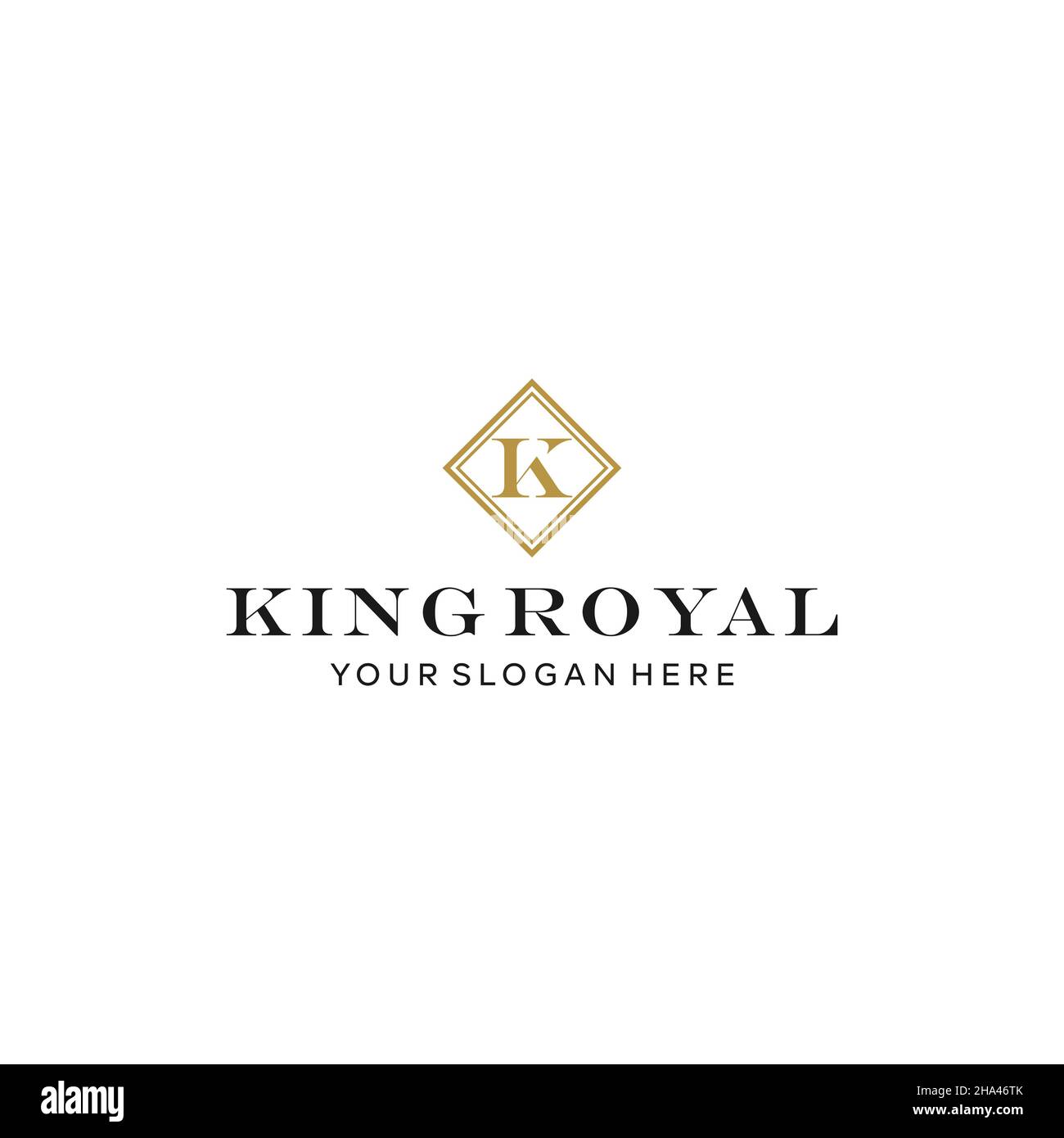 Flat letter mark initial K KING ROYAL logo design Stock Vector Image ...