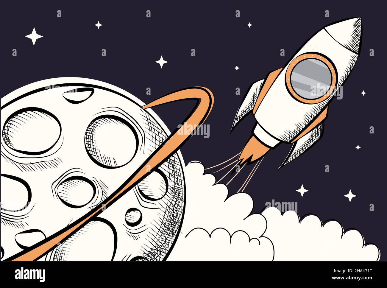 Rocket and planet Stock Vector Image & Art - Alamy