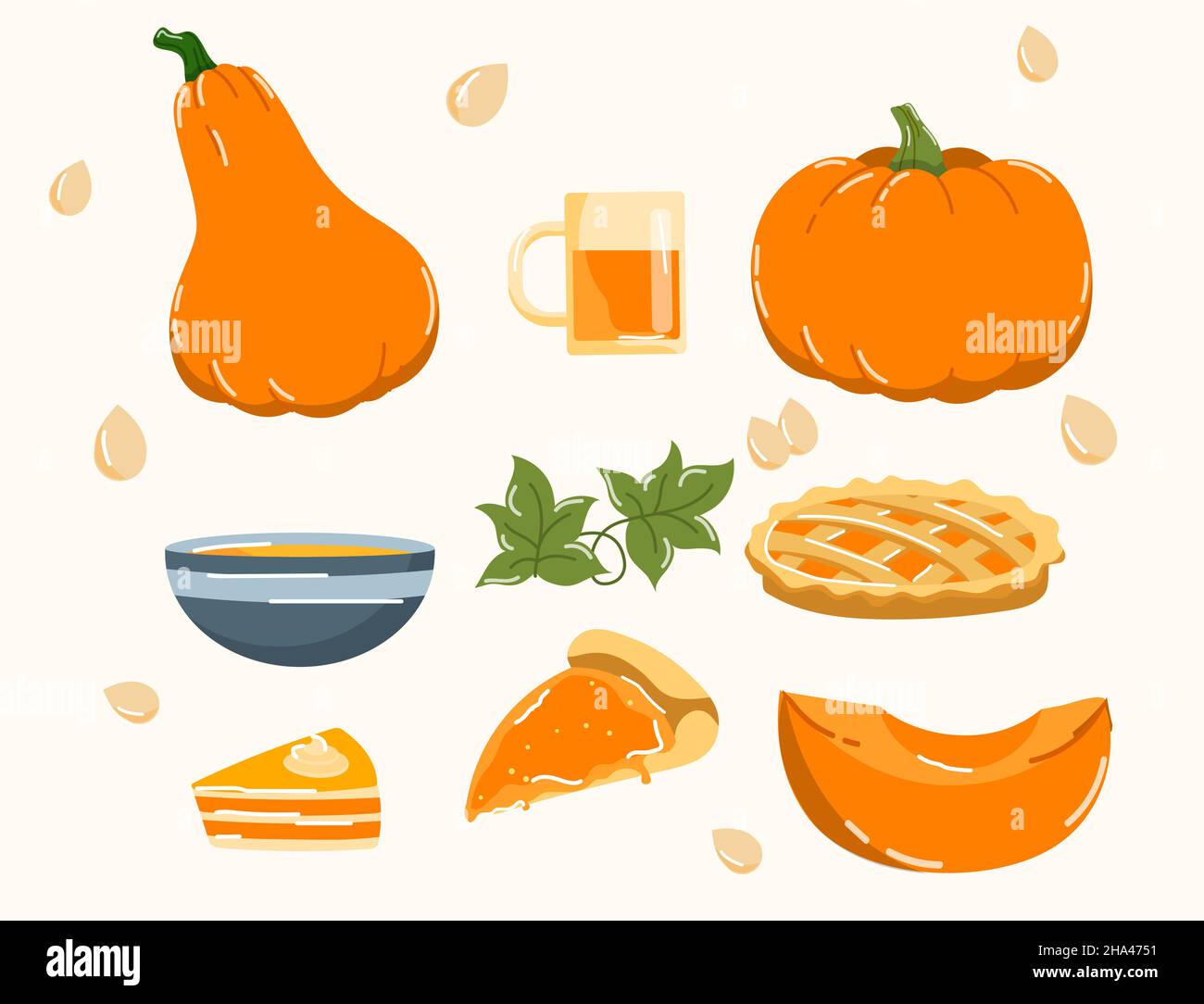 Pumpkin soup puree in Stock Vector Images - Alamy