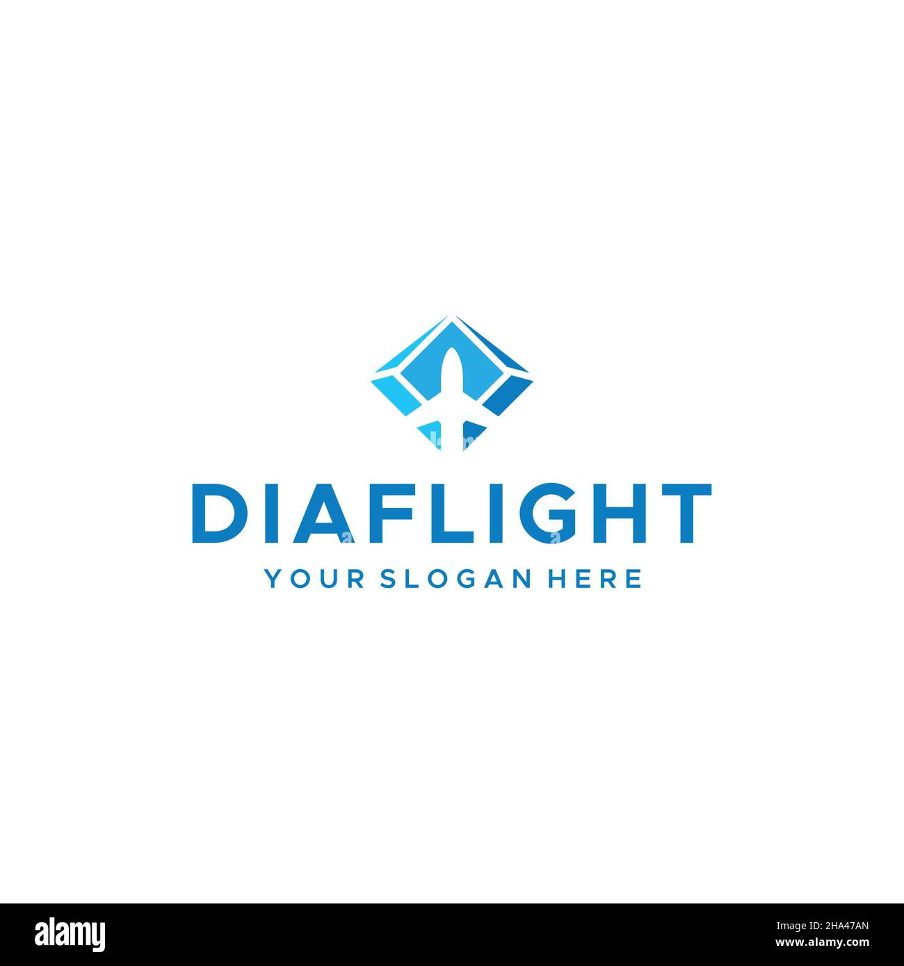 Modern DIA FLIGHT plane fly the line logo design Stock Vector Image ...