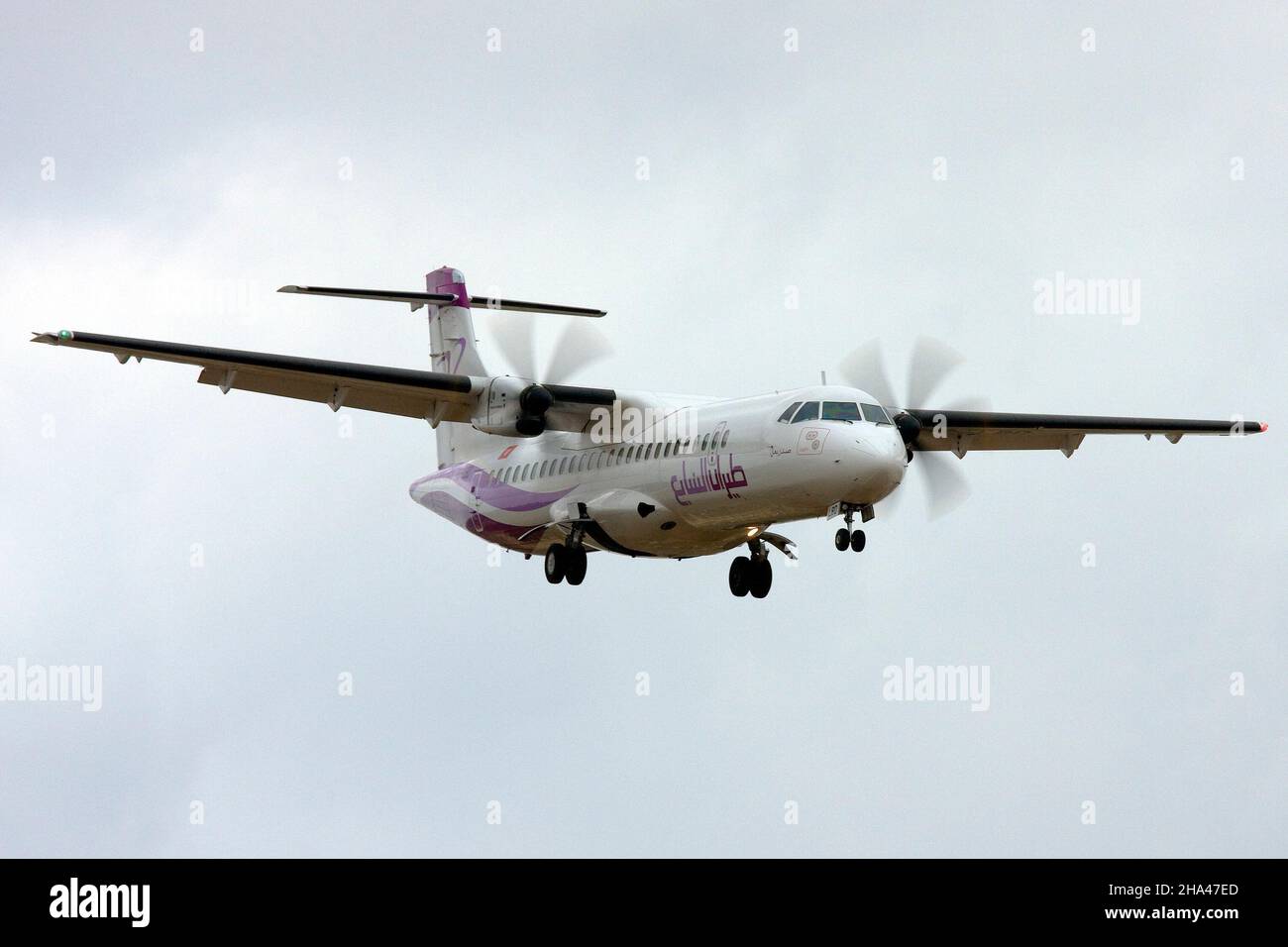 Sevenair ATR ATR-72-202 [TS-LBD] landing runway 14 Stock Photo - Alamy