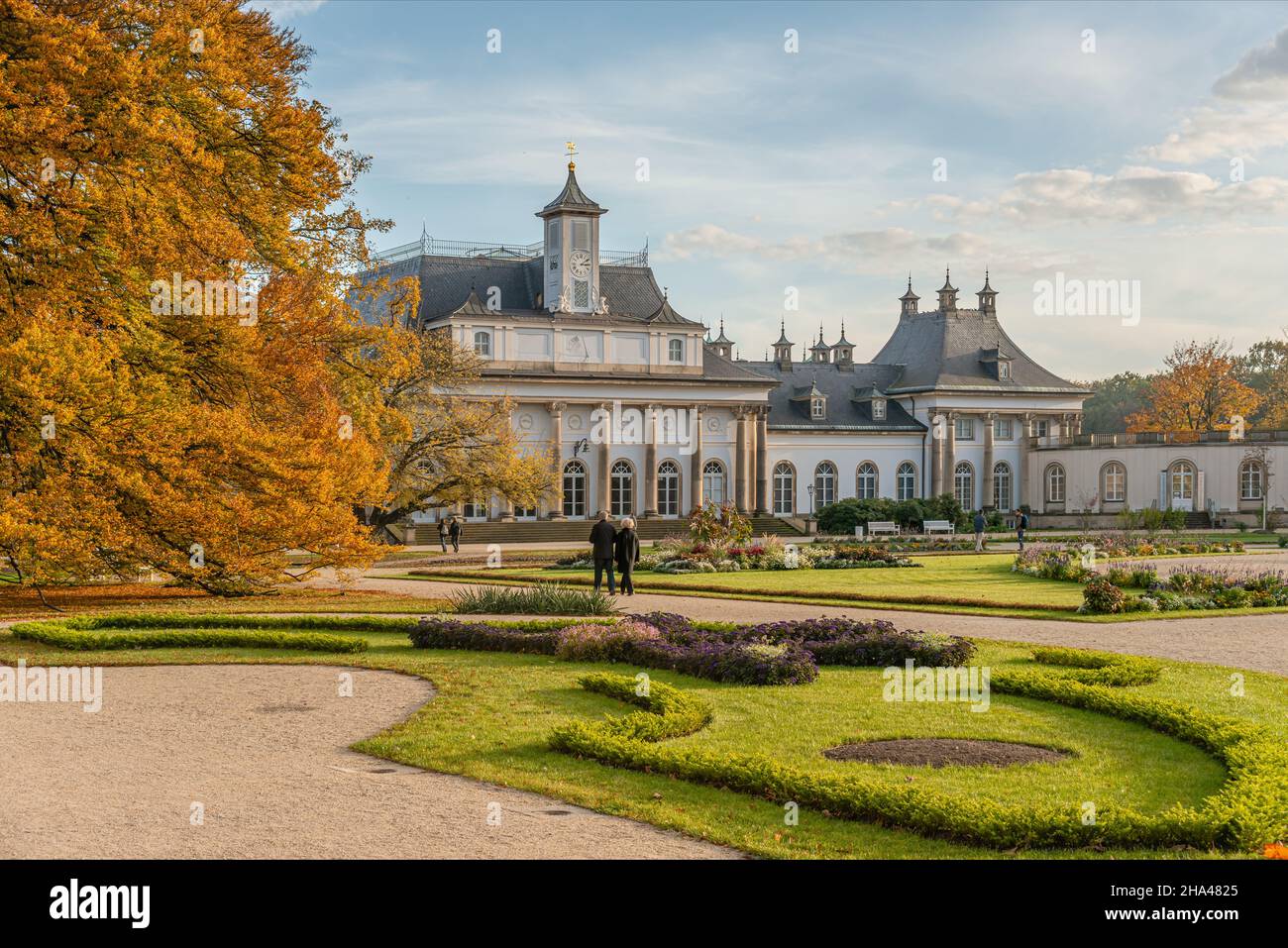 The New Palace in the Pillnitz Palace Park in Dresden in autumn, Saxony ...
