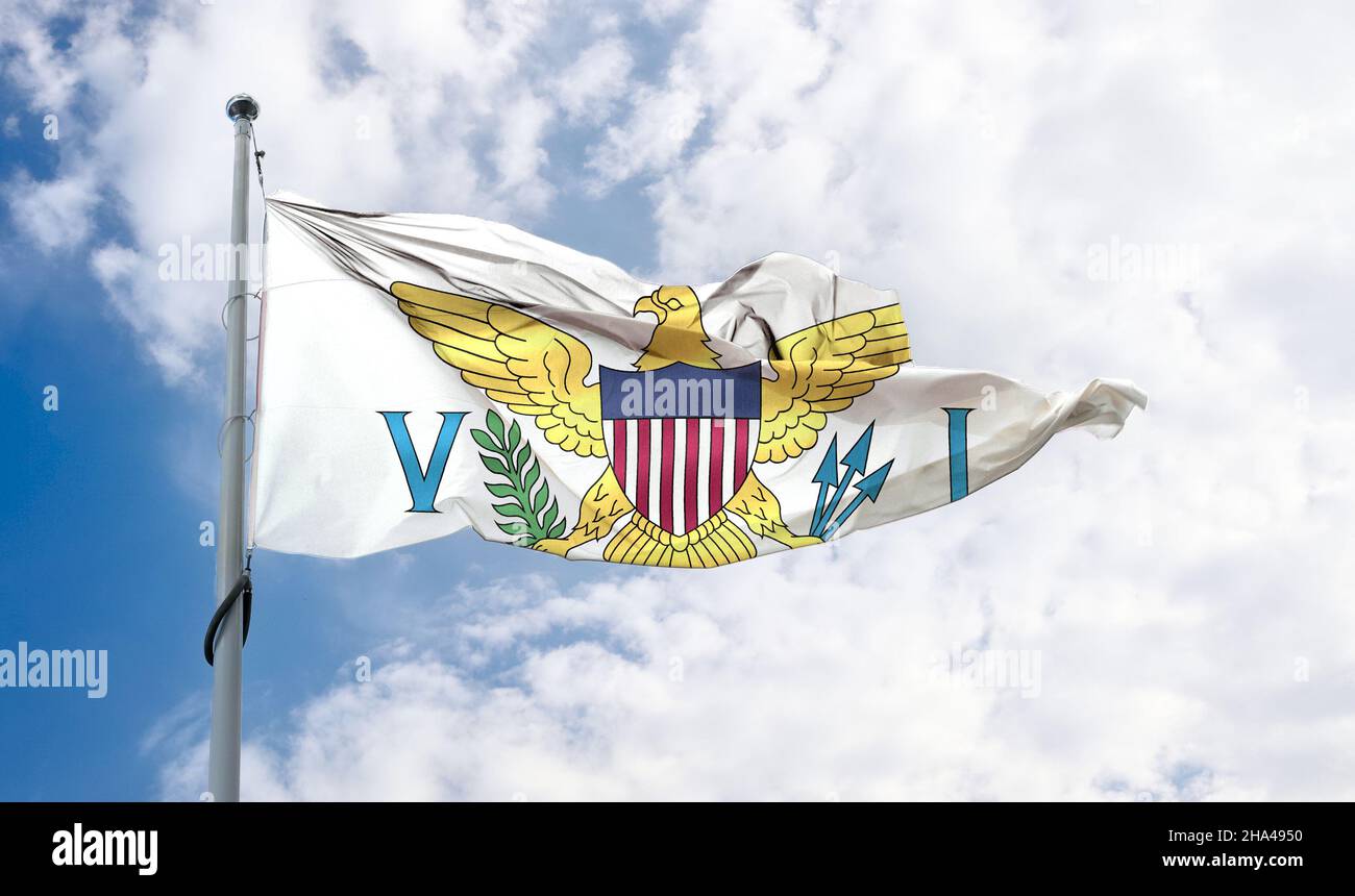 Virgin Islands flag - realistic waving fabric flag Stock Photo - Alamy