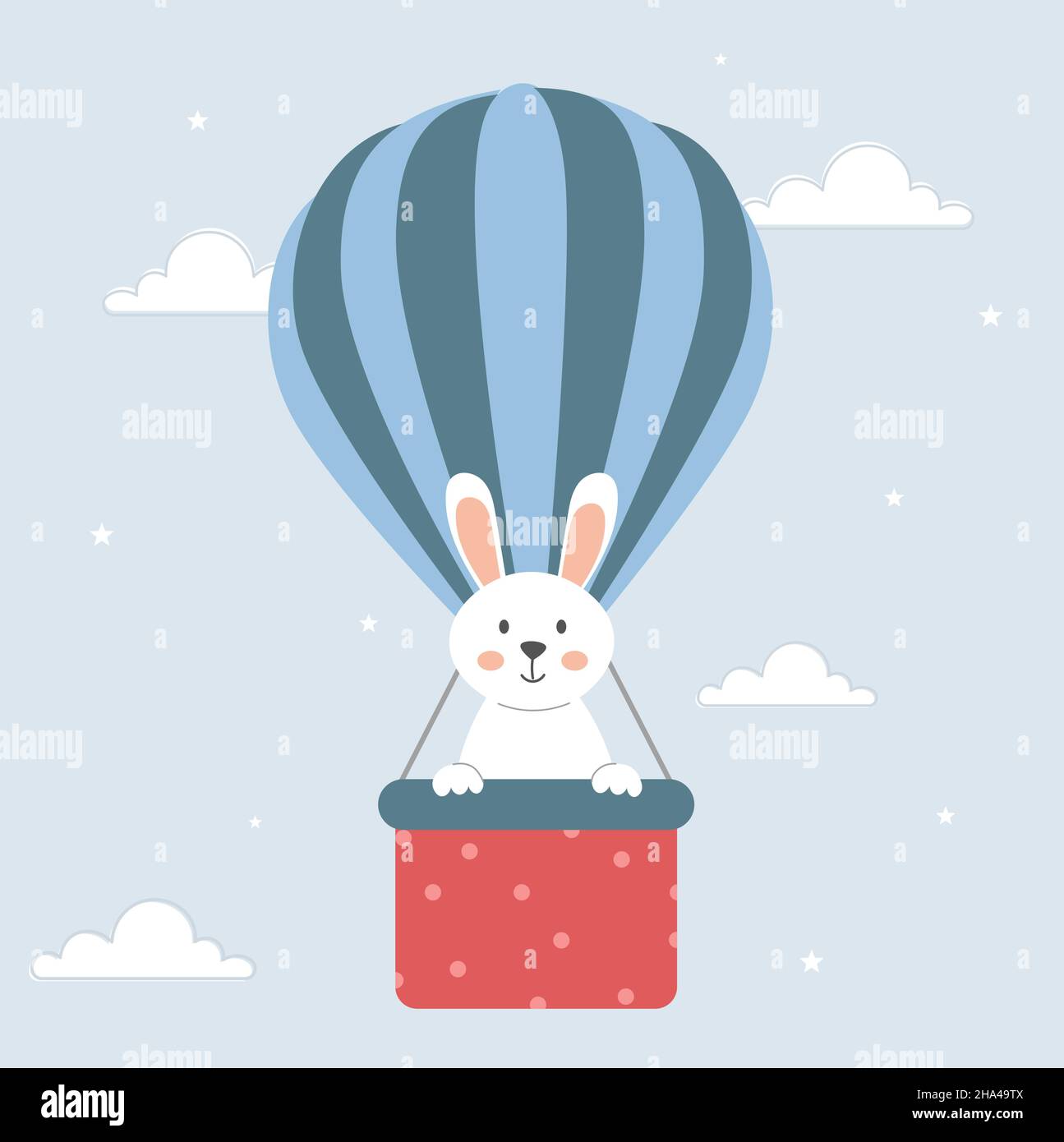 Bunny on air balloon Stock Vector Image & Art - Alamy