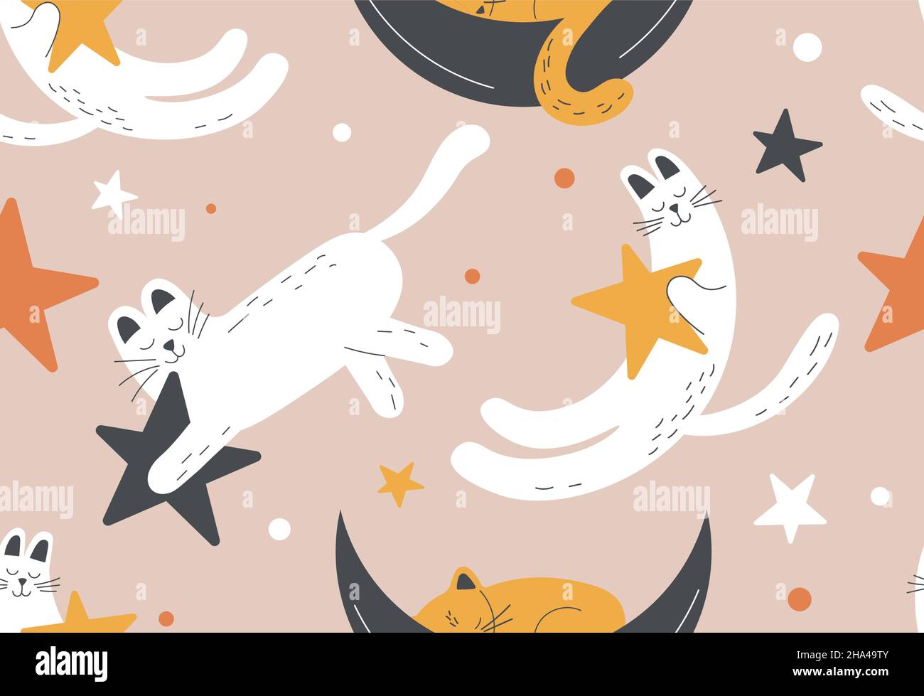 Seamless cats pattern Stock Vector Image & Art - Alamy
