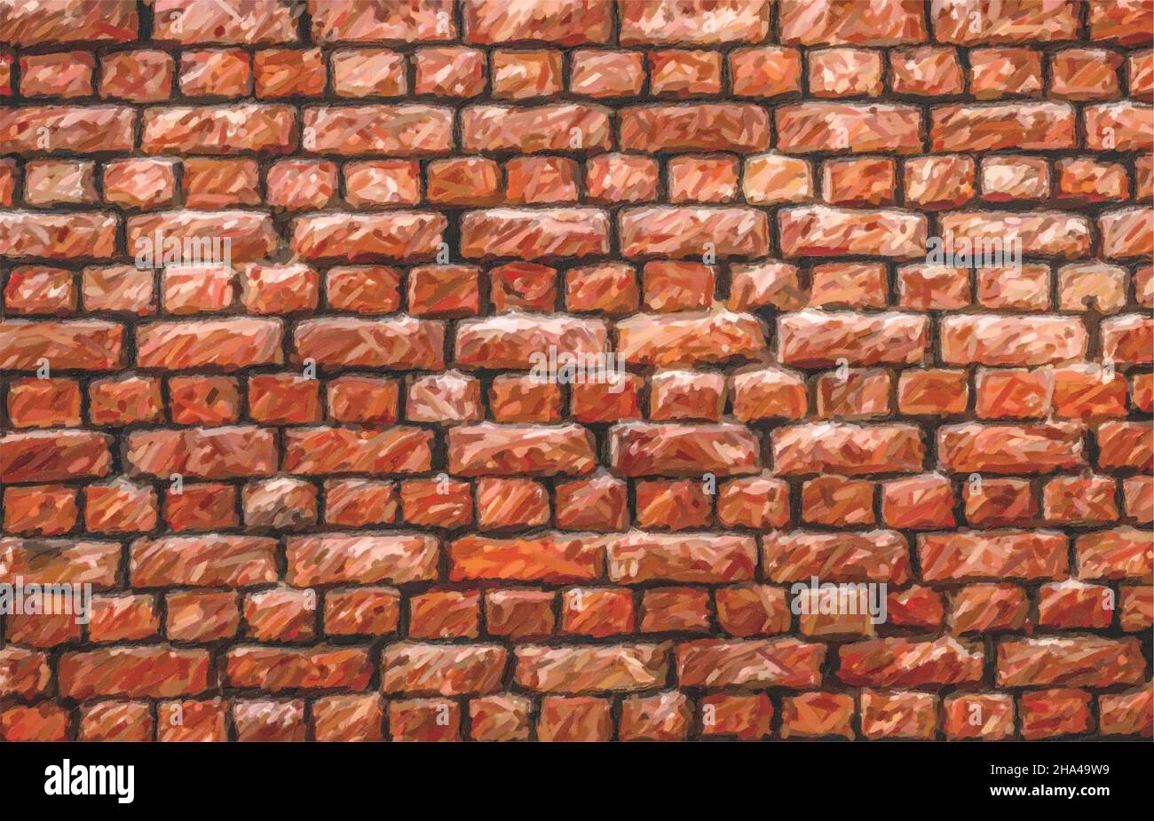 Red brickwork pastel oil watercolor vector eps Stock Vector Image & Art ...