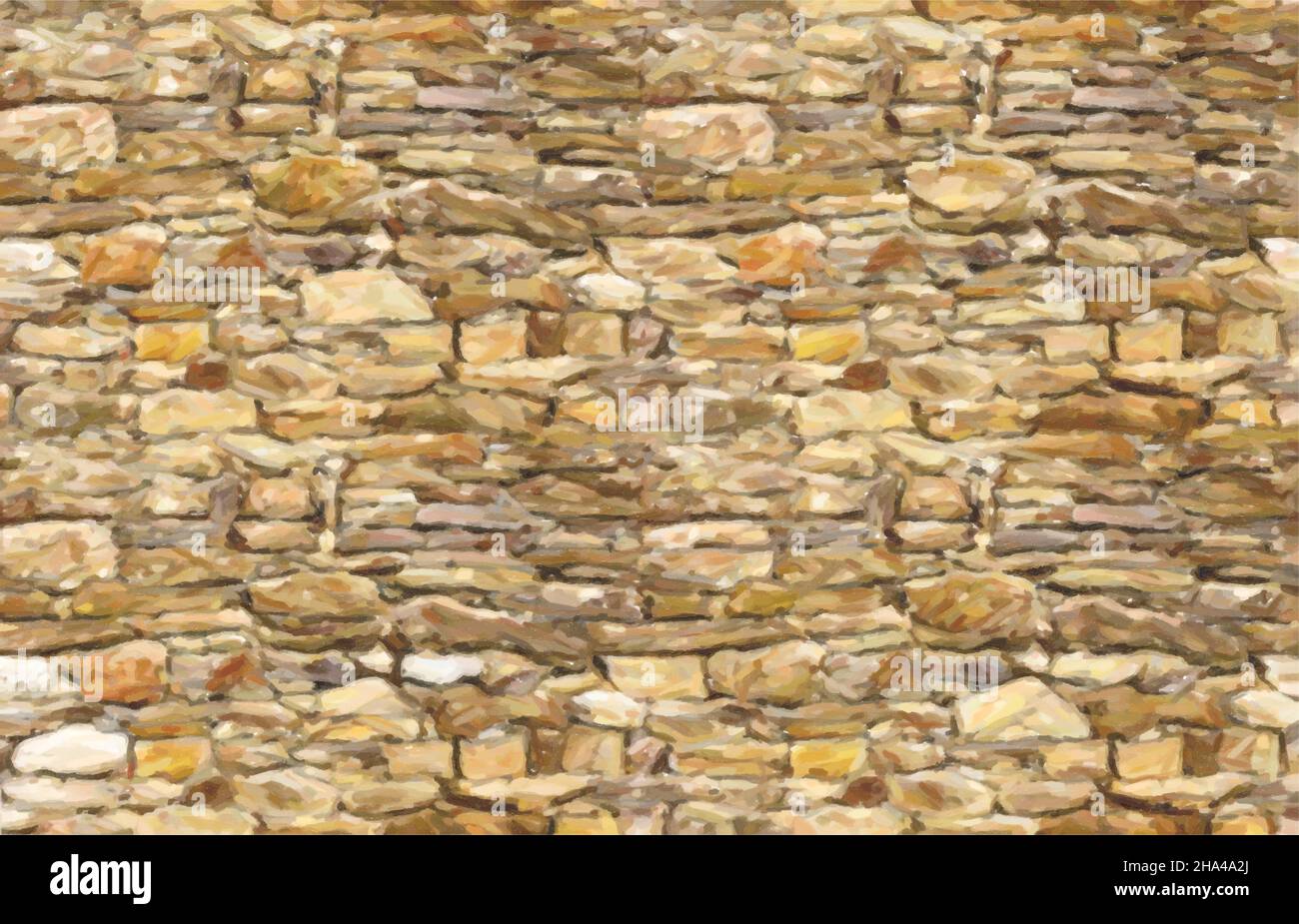 Stone masonry pastel oil watercolor vector eps Stock Vector Image & Art ...