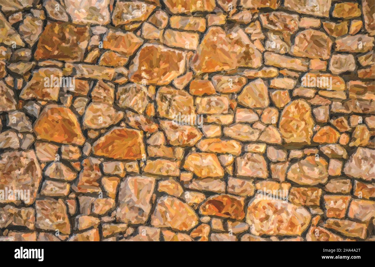 Stone masonry pastel oil watercolor vector eps Stock Vector Image & Art ...