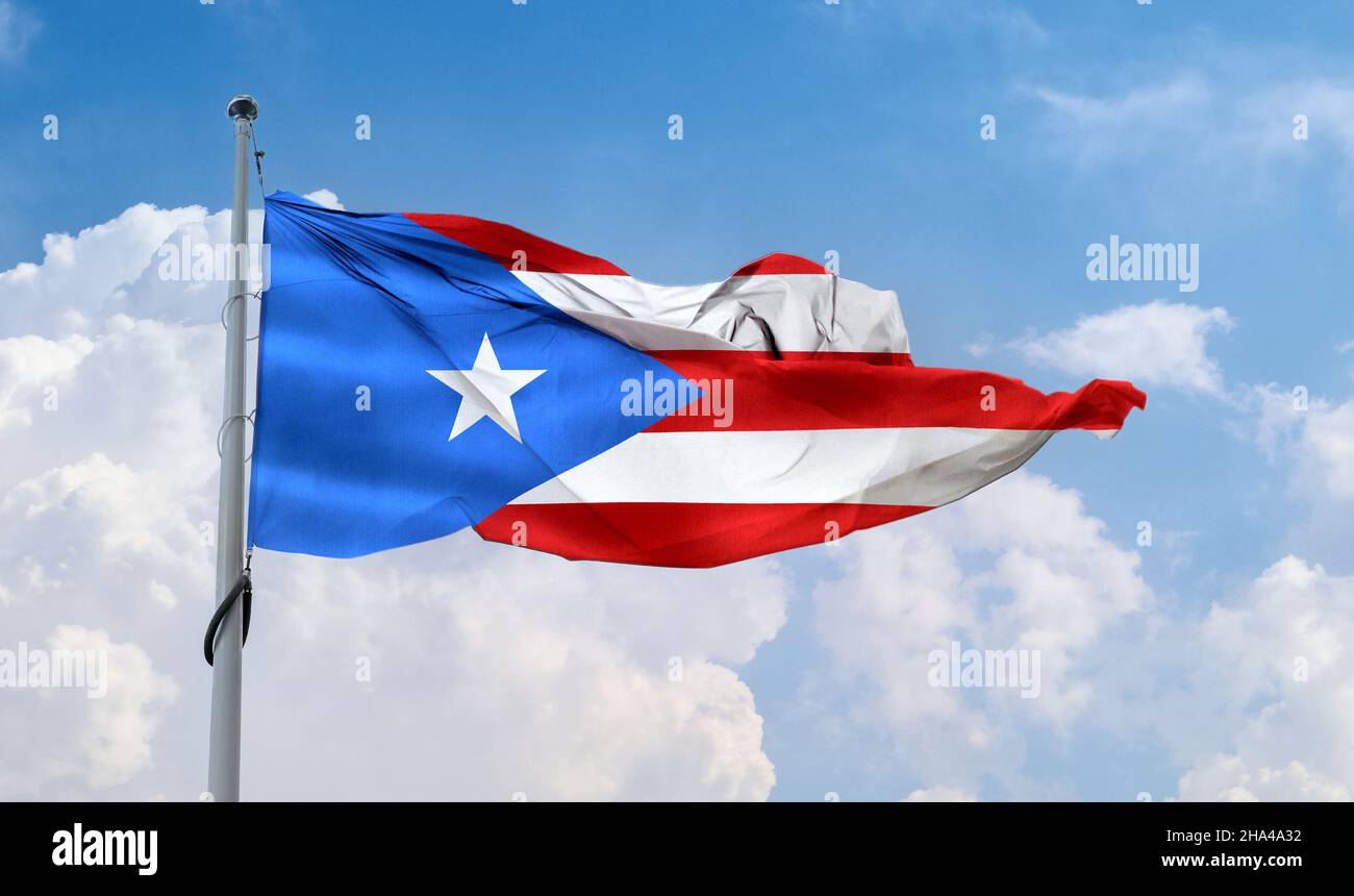 Puerto Rico flag - realistic waving fabric flag Stock Photo - Alamy