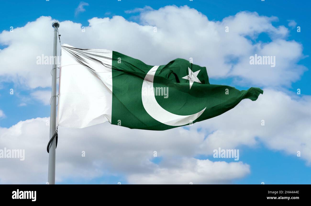 Pakistan flag - realistic waving fabric flag Stock Photo - Alamy